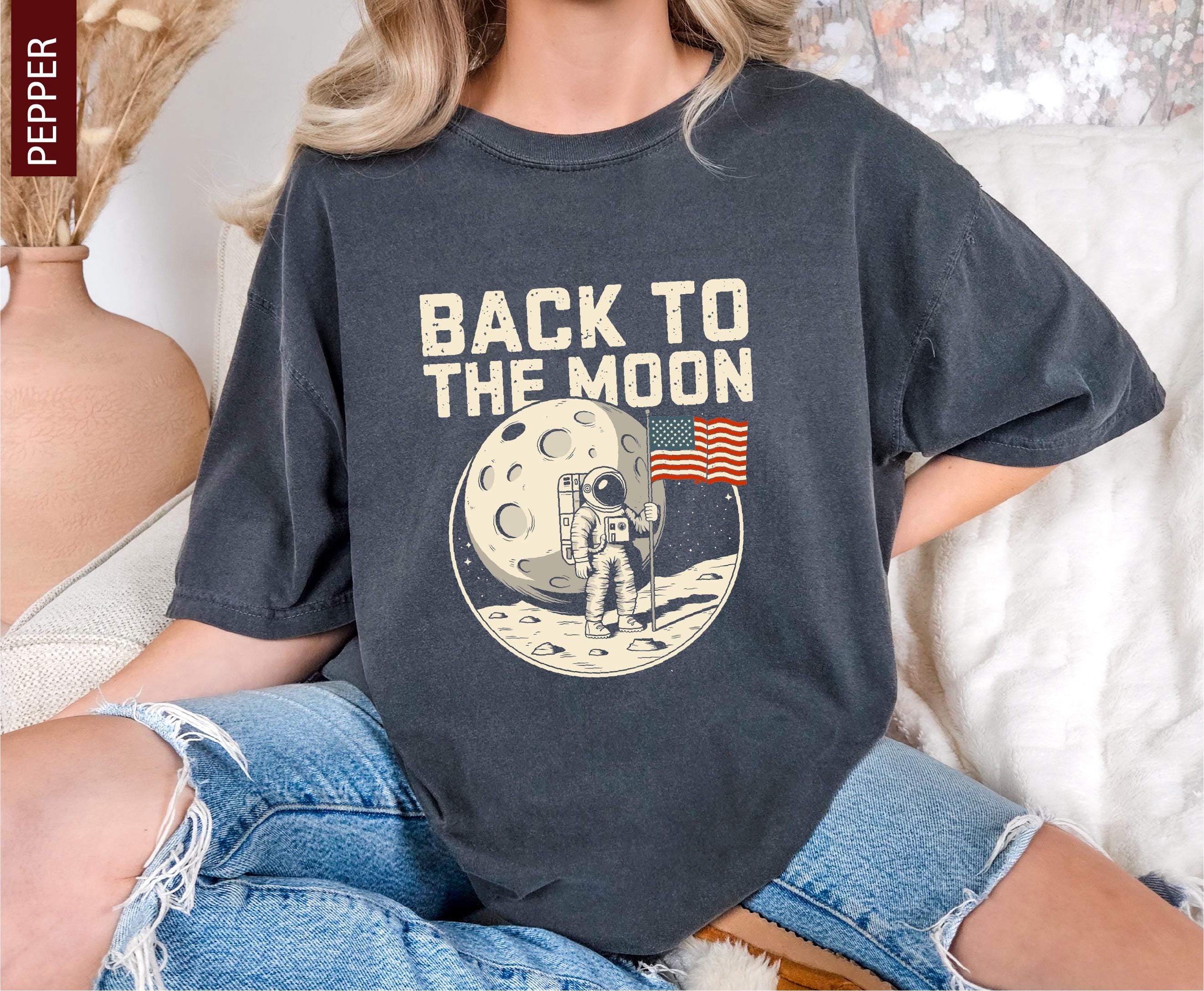 Back To The Moon Shirt, Retro Rocket Launch Tee, Space Mission Graphic ...