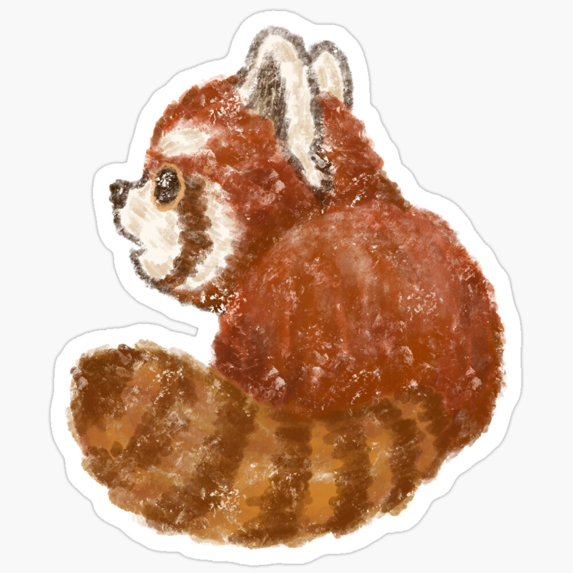 Back View Of Red Panda Sticker Phone Decal Water Bottle Stickers Car ...