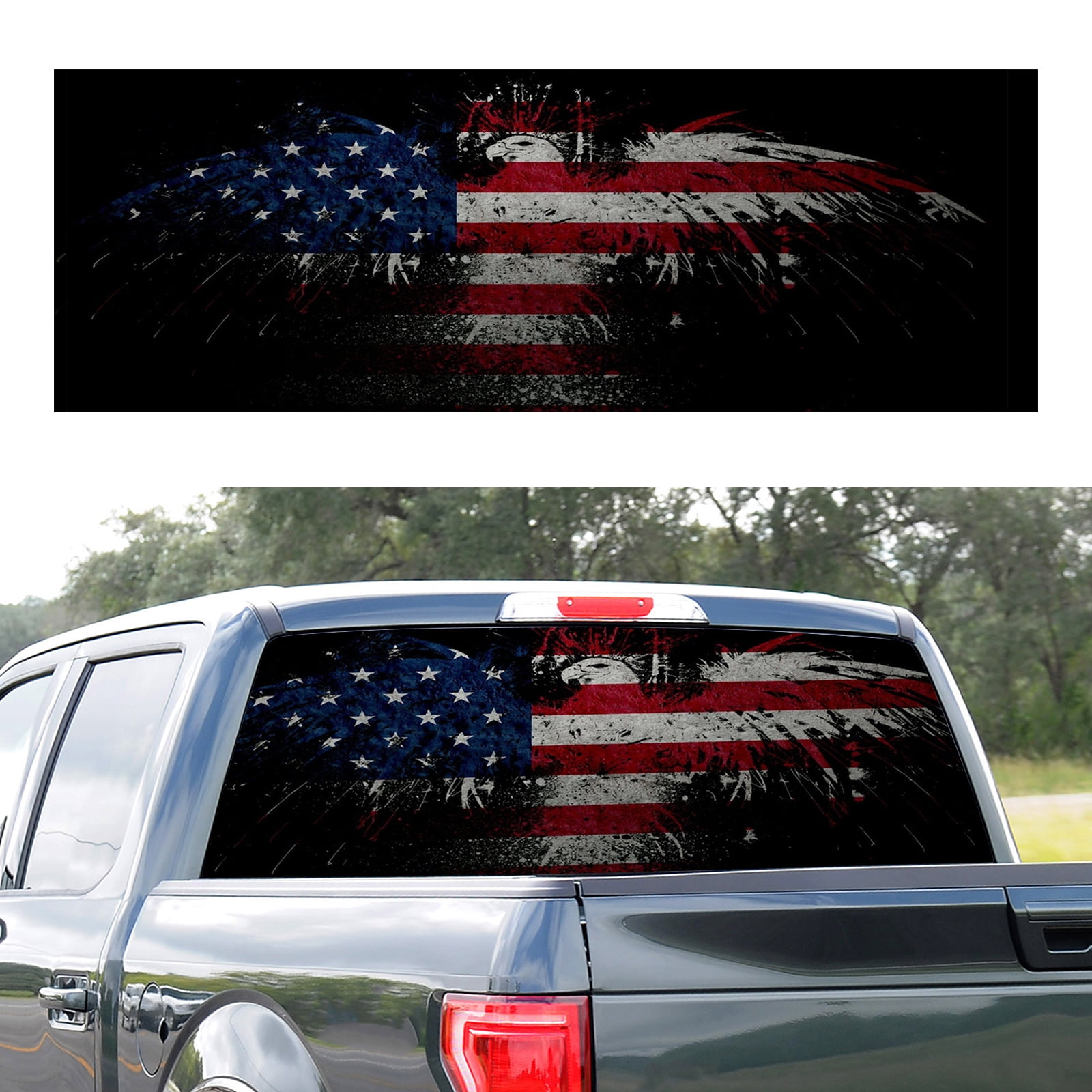 Back Window Sticker See Through DIY Decal, 65''*19.5'' for Truck Pickup ...