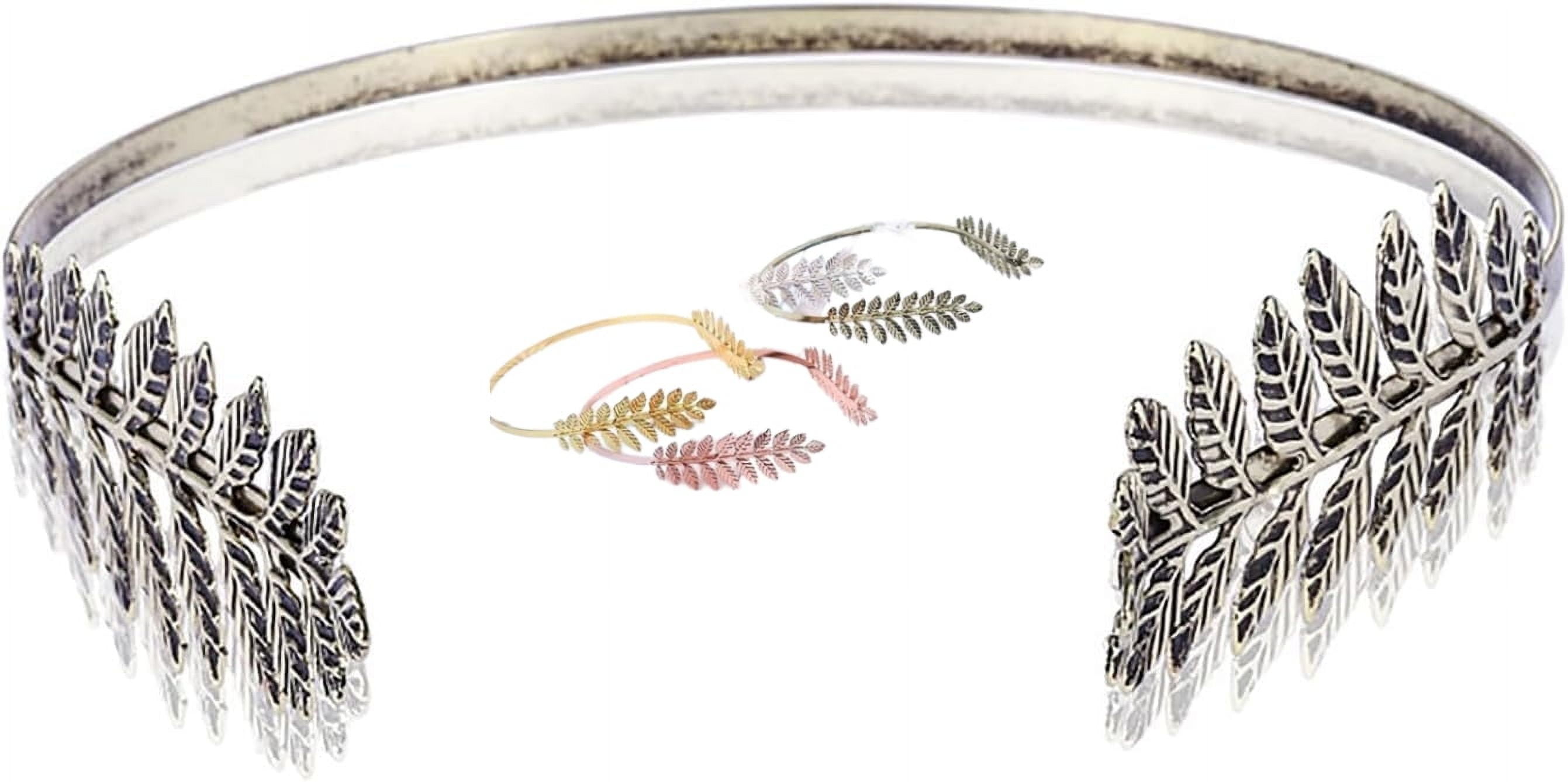 Back-Worn Leaf Metal Headband, Fashion Gold Leaf Back-Worn Goddess ...
