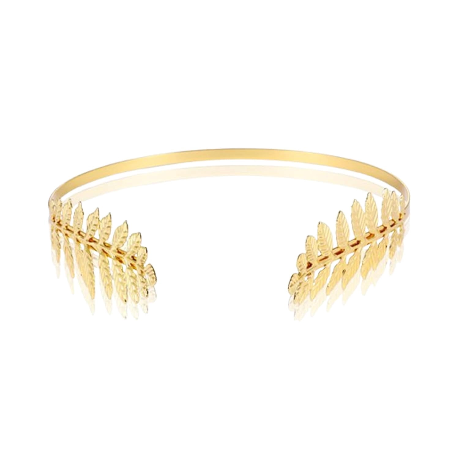 Back-Worn Leaf Metal Headband, Fashion Gold Leaf Back-Worn Goddess ...