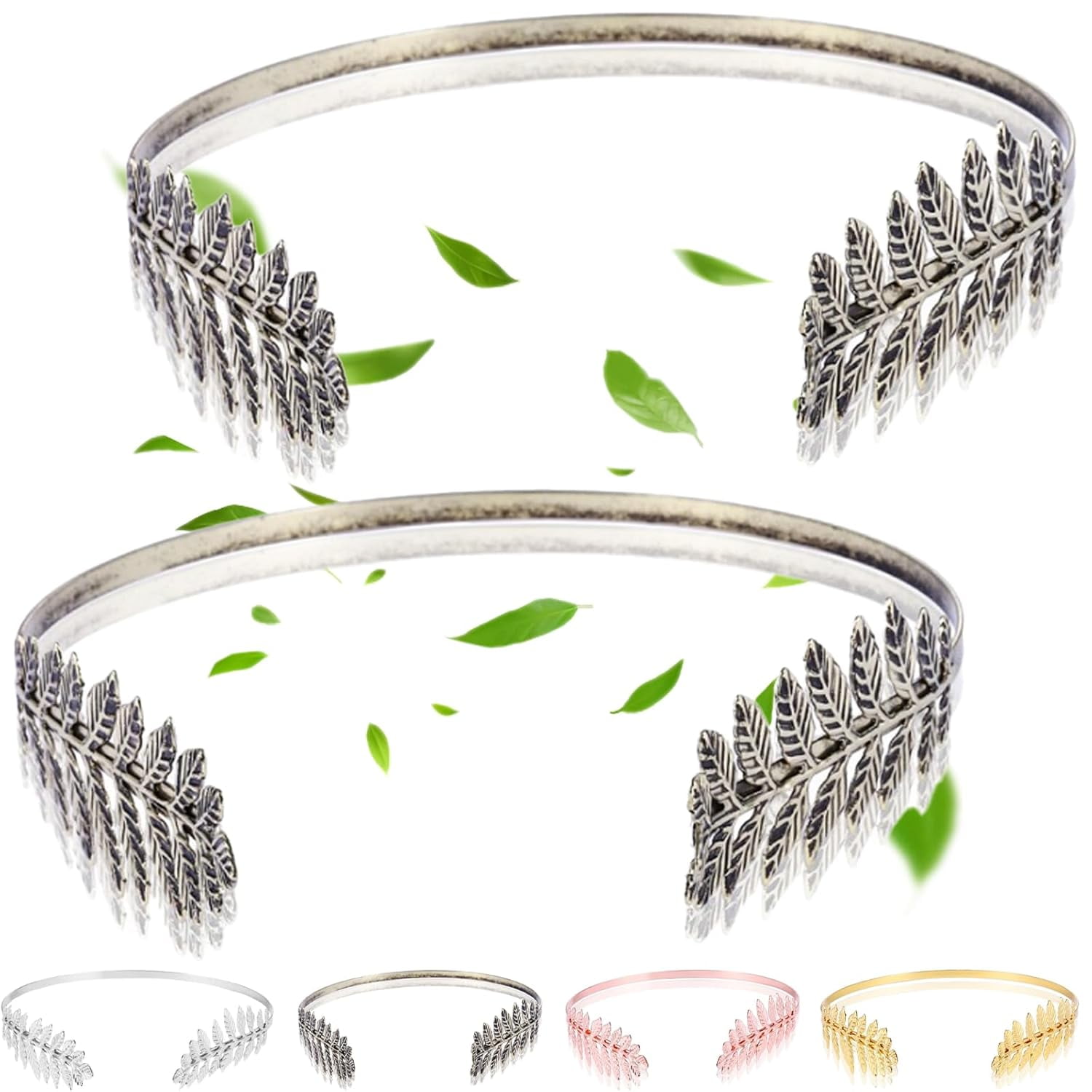 Back-Worn Leaf Metal Headband, Fashion Gold Leaf Back-Worn Goddess ...