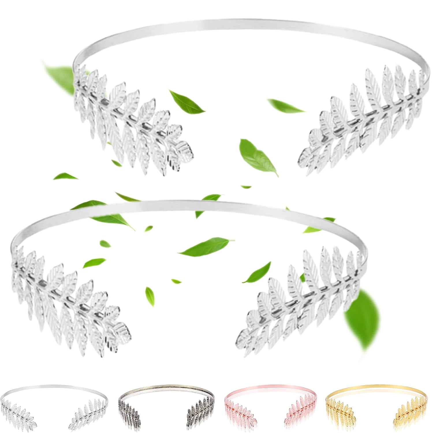 Back-Worn Leaf Metal Headband, Fashion Gold Leaf Back-Worn Goddess ...