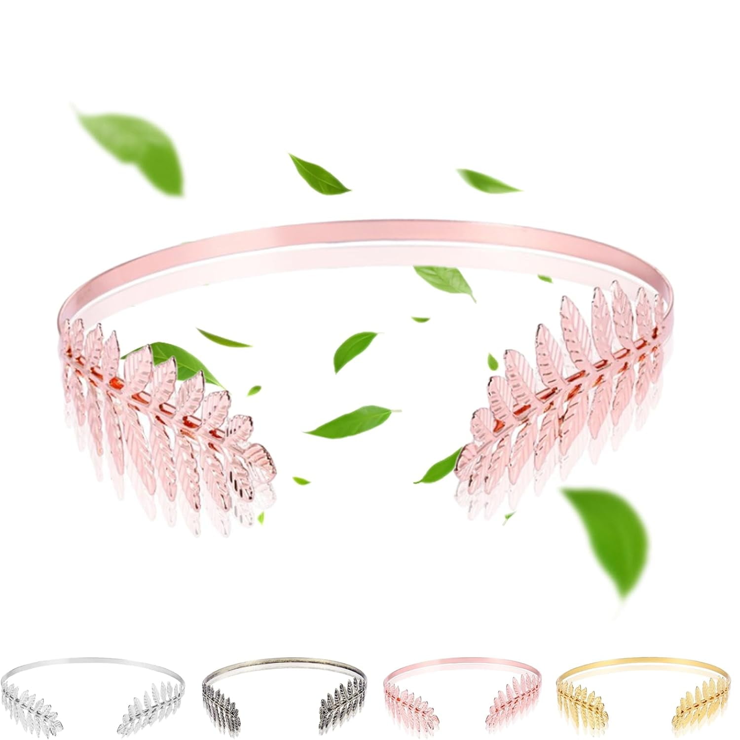 Back-Worn Leaf Metal Headband, Fashion Gold Leaf Back-Worn Goddess ...