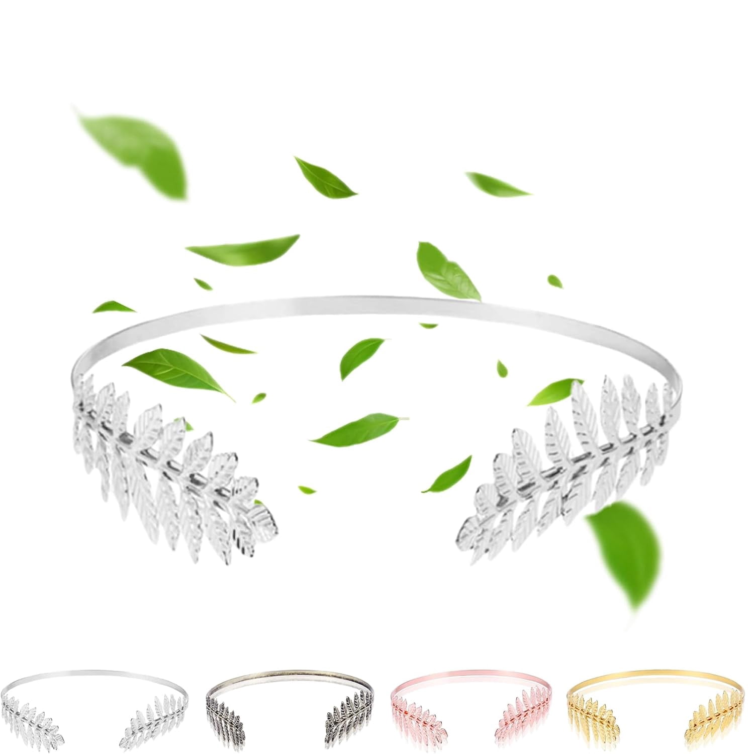 Back-Worn Leaf Metal Headband, Fashion Gold Leaf Back-Worn Goddess ...