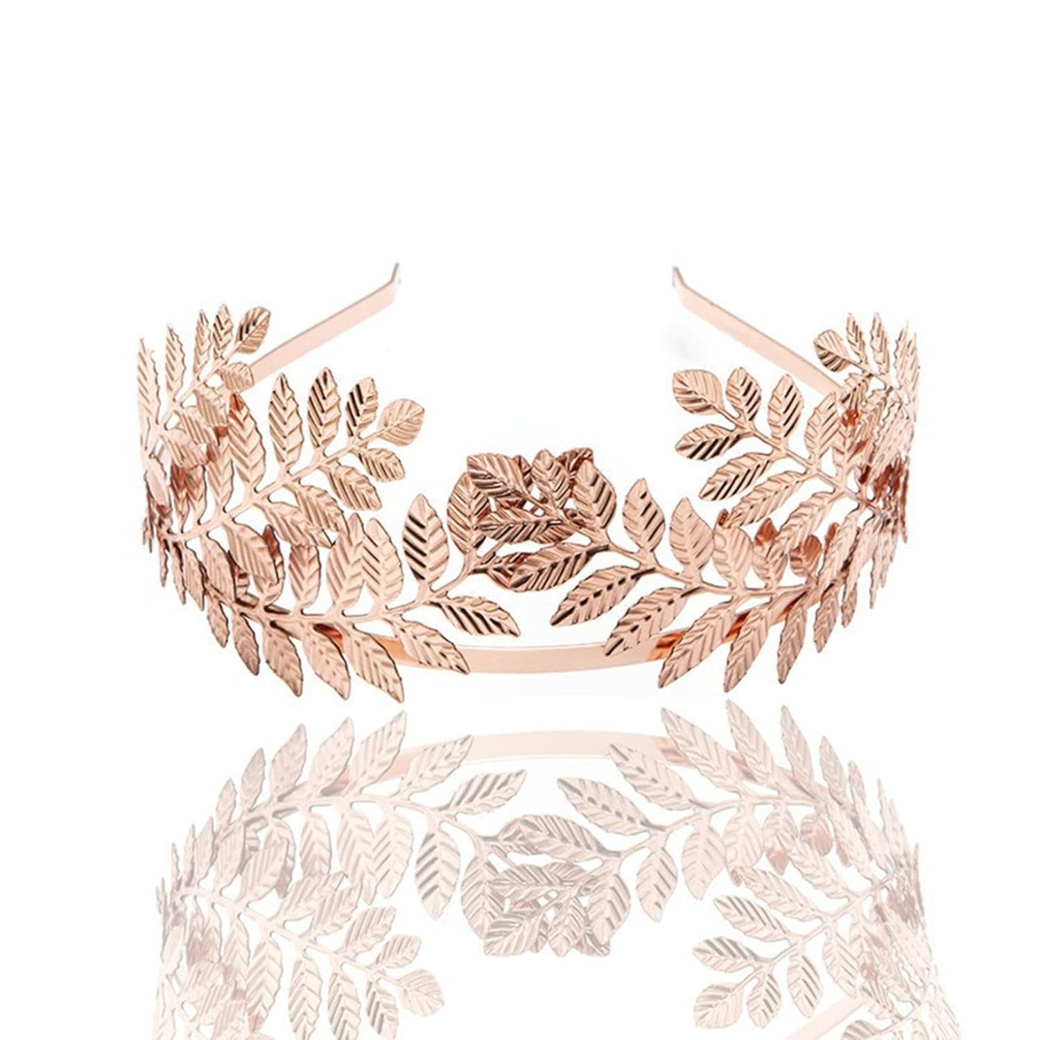 Back-Worn Leaf Metal Headband - Gold Leaf Bridal Wedding Headpiece ...