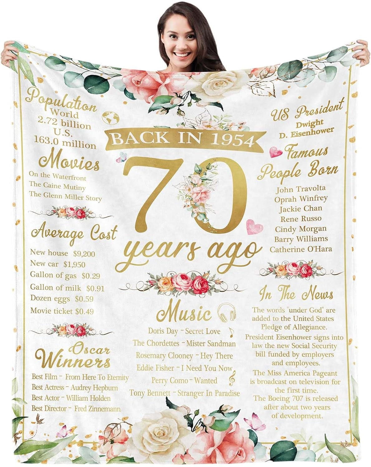 Back in 1954 70th Birthday Gifts for Women, Lots of Fun Looking Back to ...