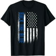 Back the Blue Support the Police Officers Blue Line USA Flag T-Shirt ...