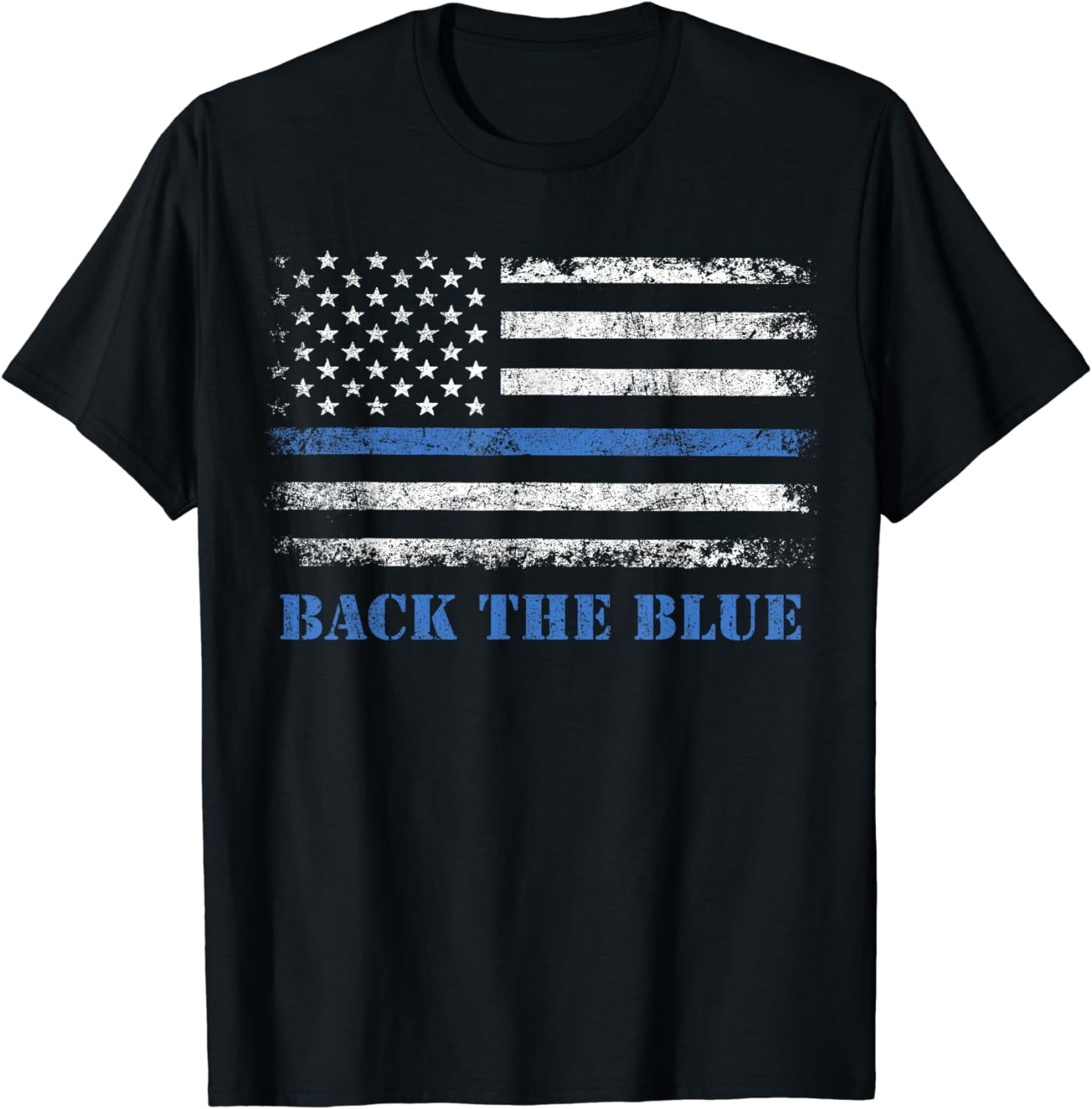 Back the Blue Thin Blue Line American Flag - Police Support T-Shirt ...