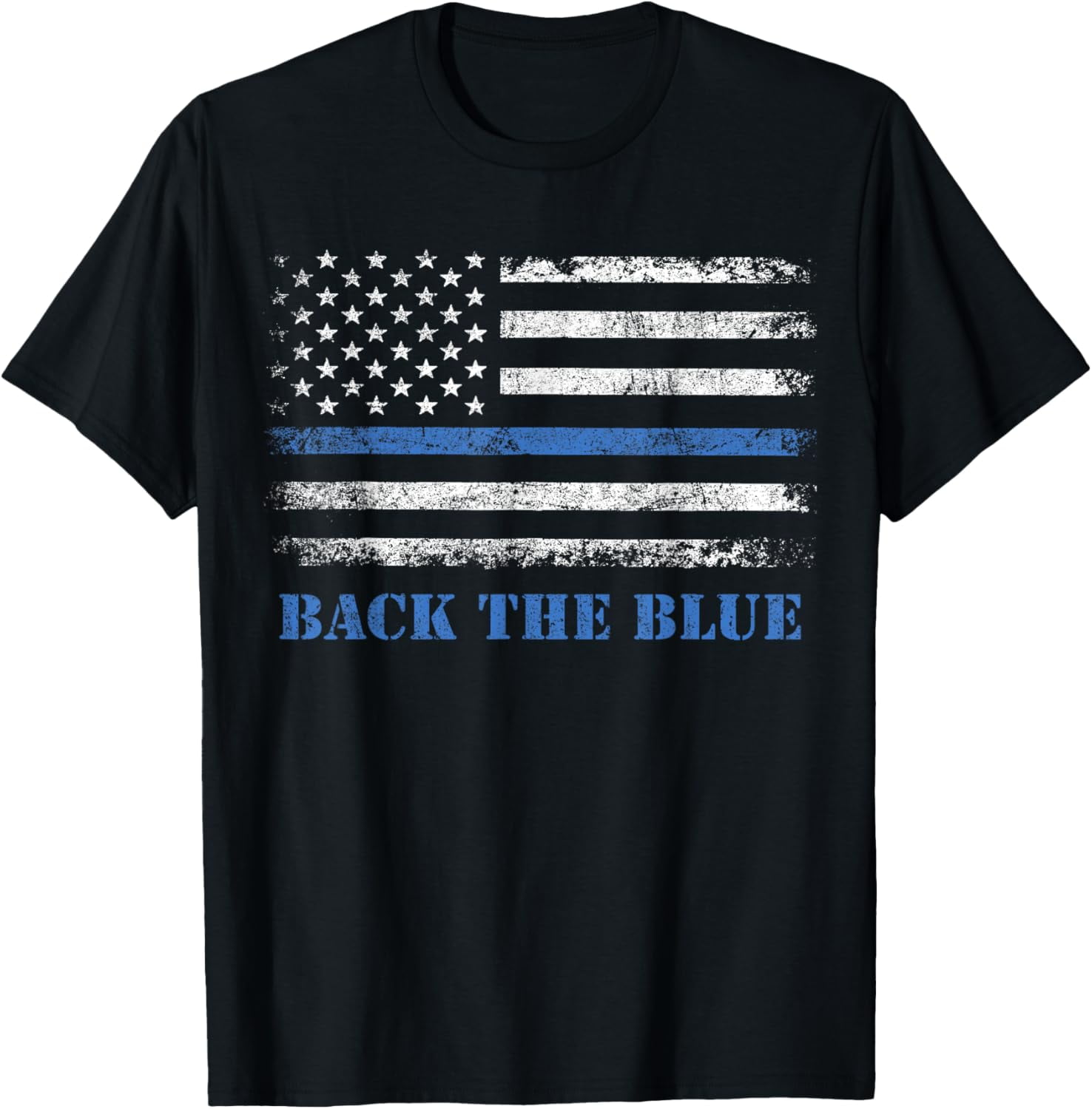 Back the Blue Thin Blue Line American Flag - Police Support T-Shirt ...