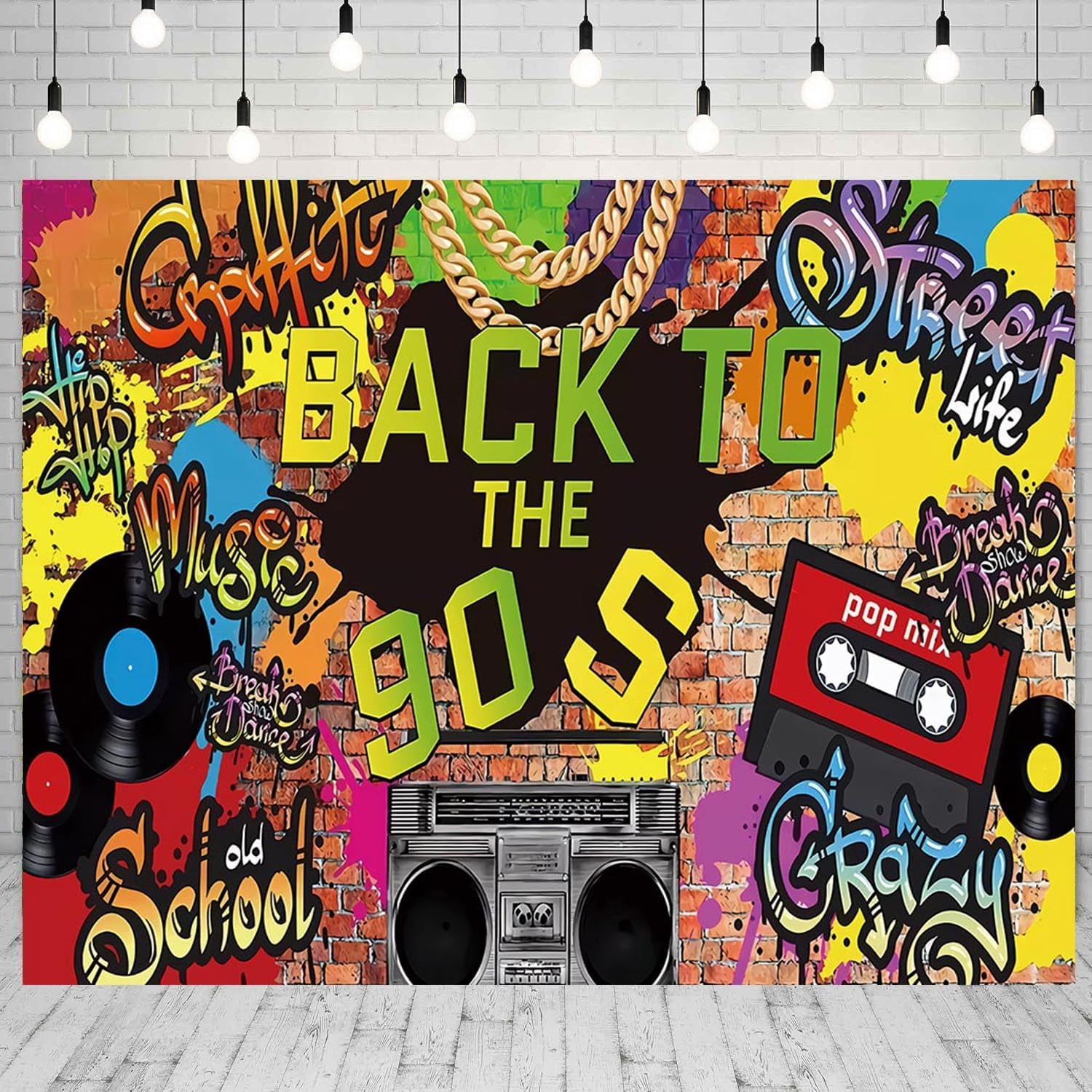 Back to 90s Backdrop for Photoshoot Hip Pop Graffiti Wall Photography ...