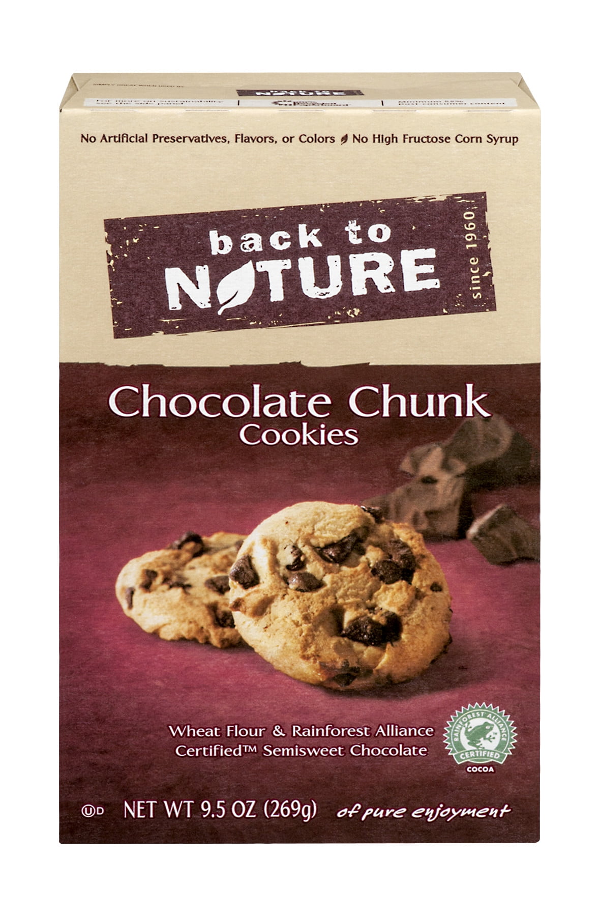 Back to Nature Plant-Based Chocolate Chunk Cookies, Non-GMO, Kosher, 9. ...
