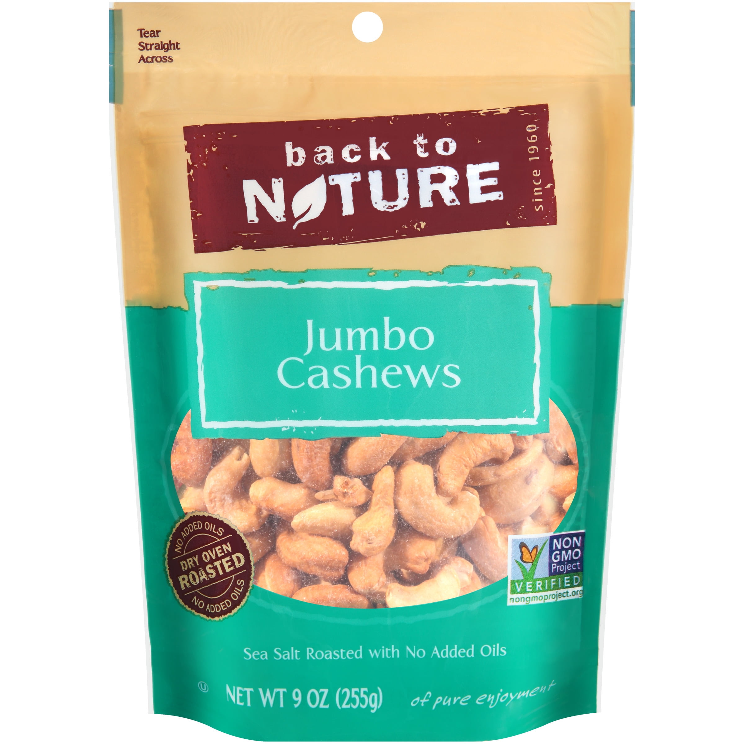 Back to Nature Jumbo Cashews 9 oz. Bag - Walmart.com