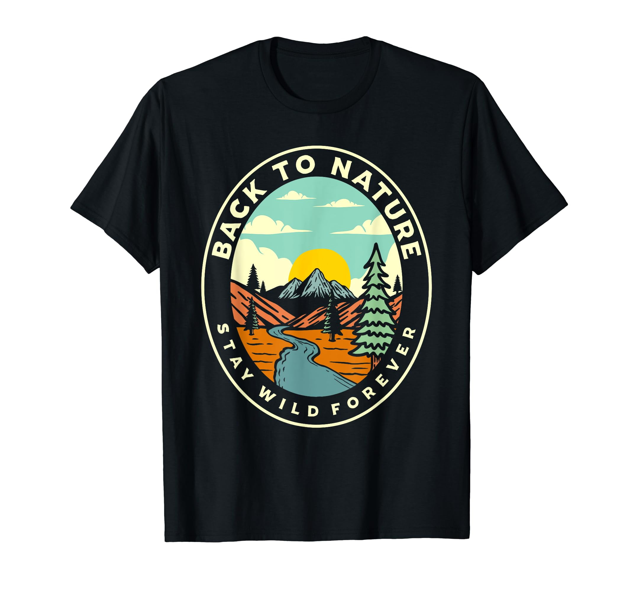 Back to Nature Stay Wild Shirt Retro Graphic Camp Camper T-Shirt ...