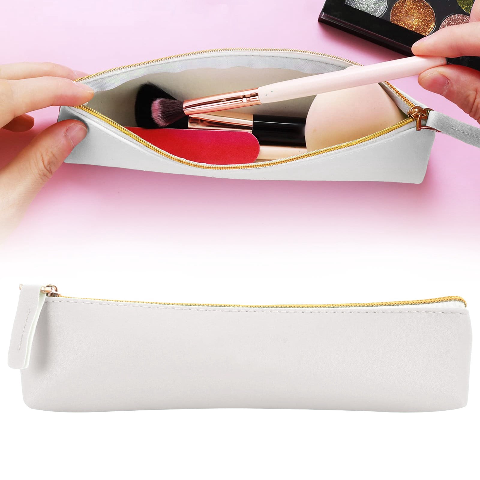 Back-to-Schol!Large Capacity Pu Leather Pen Pencil Case, Cute Aesthetic ...