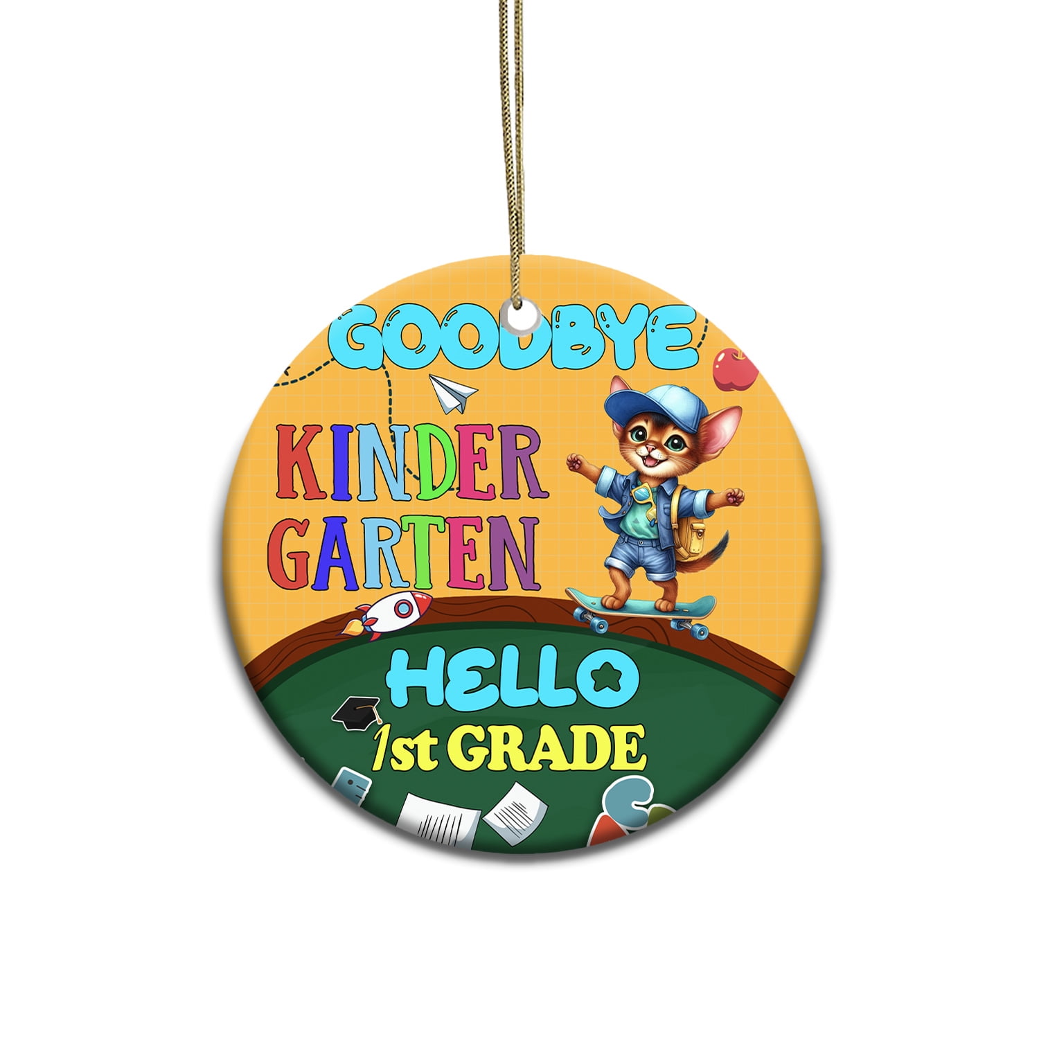 Back to School Abyssinian Goodbye Kindergarten Hello 1st Grade Ceramic ...