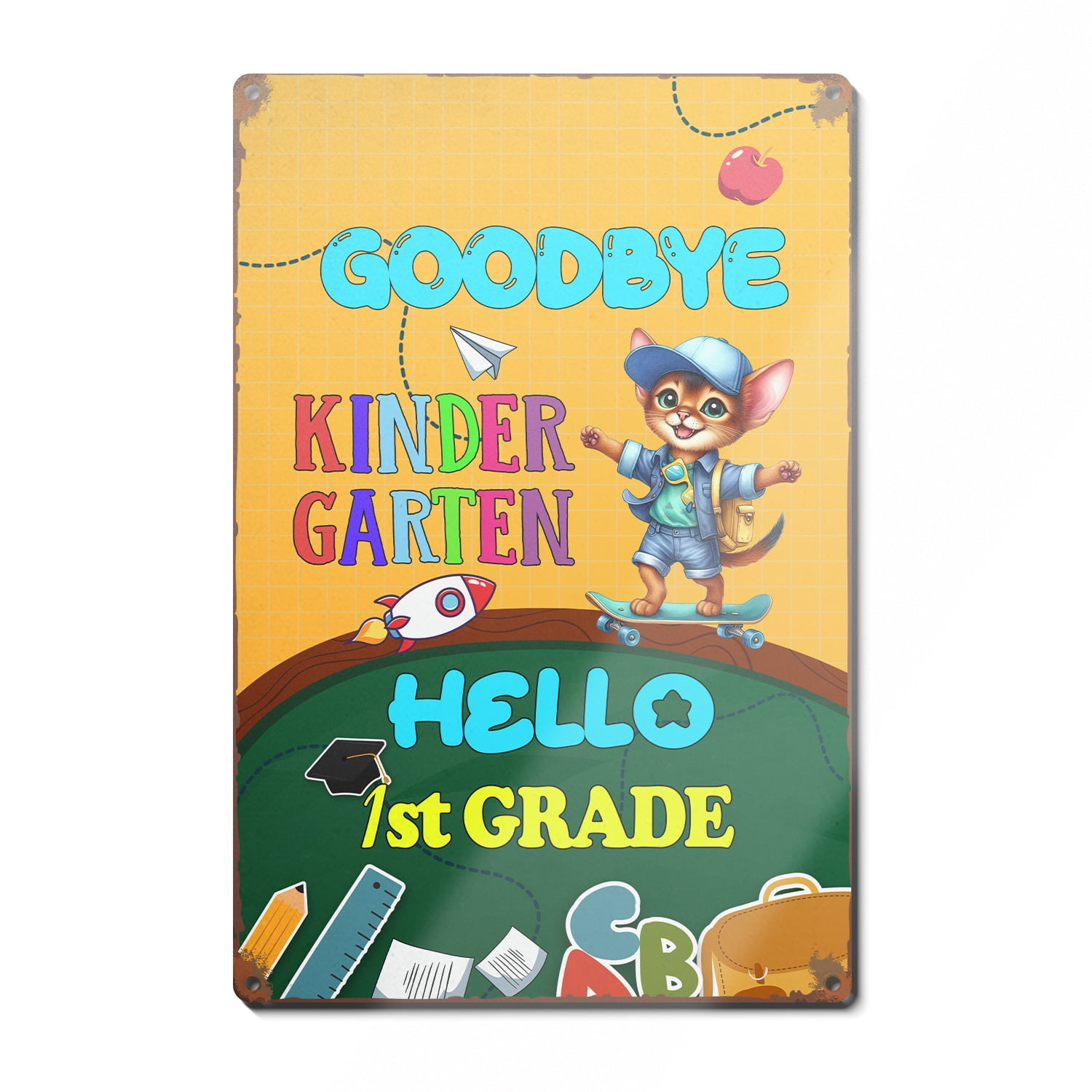 Back to School Abyssinian Goodbye Kindergarten Hello 1st Grade Vertical ...