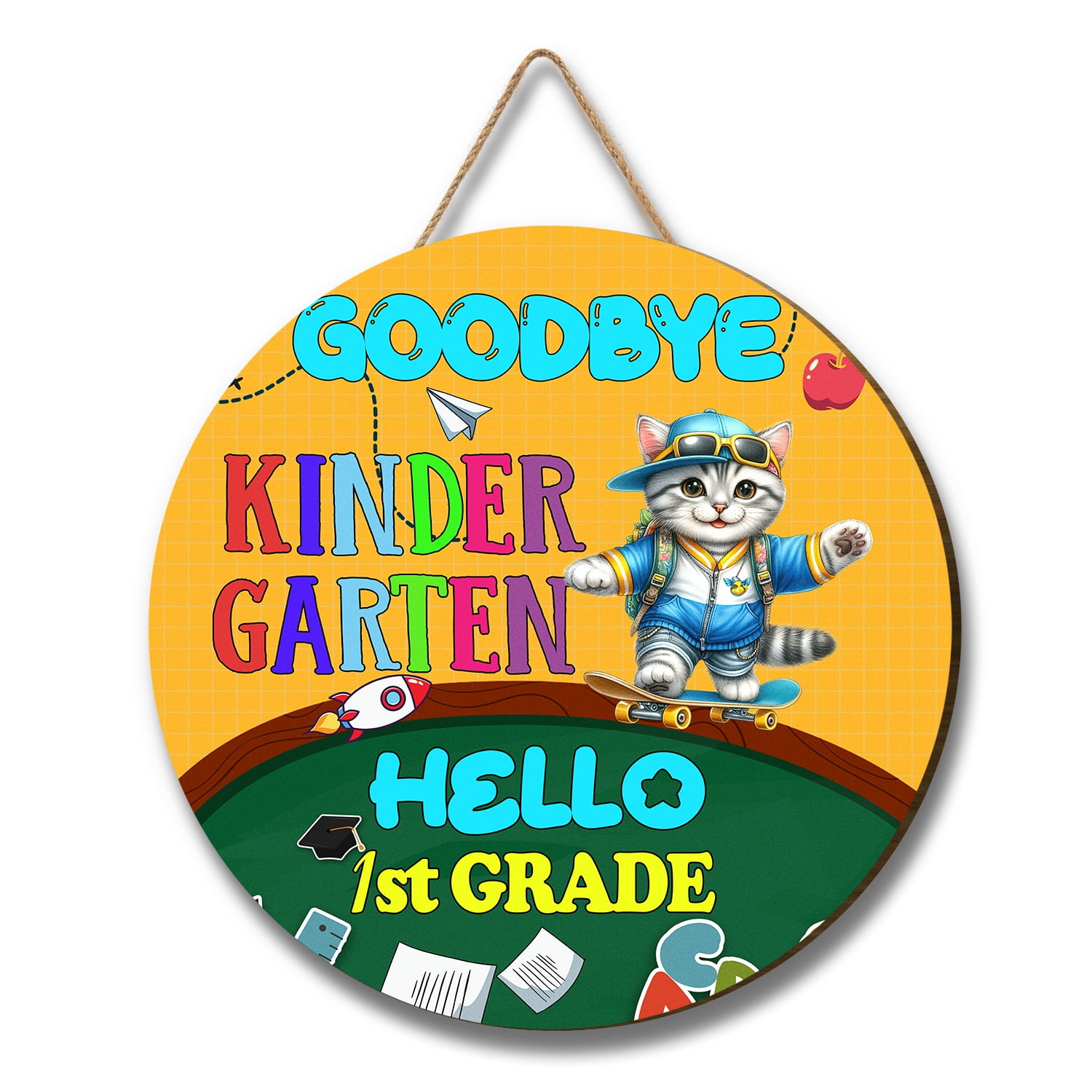 Back to School American Shorthair Goodbye Kindergarten Hello 1st Grade ...