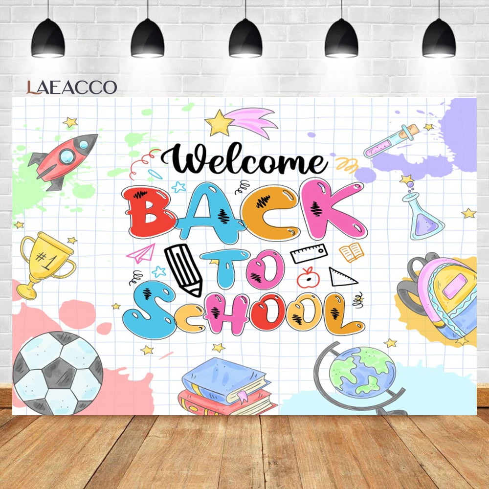 Back to School Backdrop Classroom Blackboard First Day of Kindergarten ...