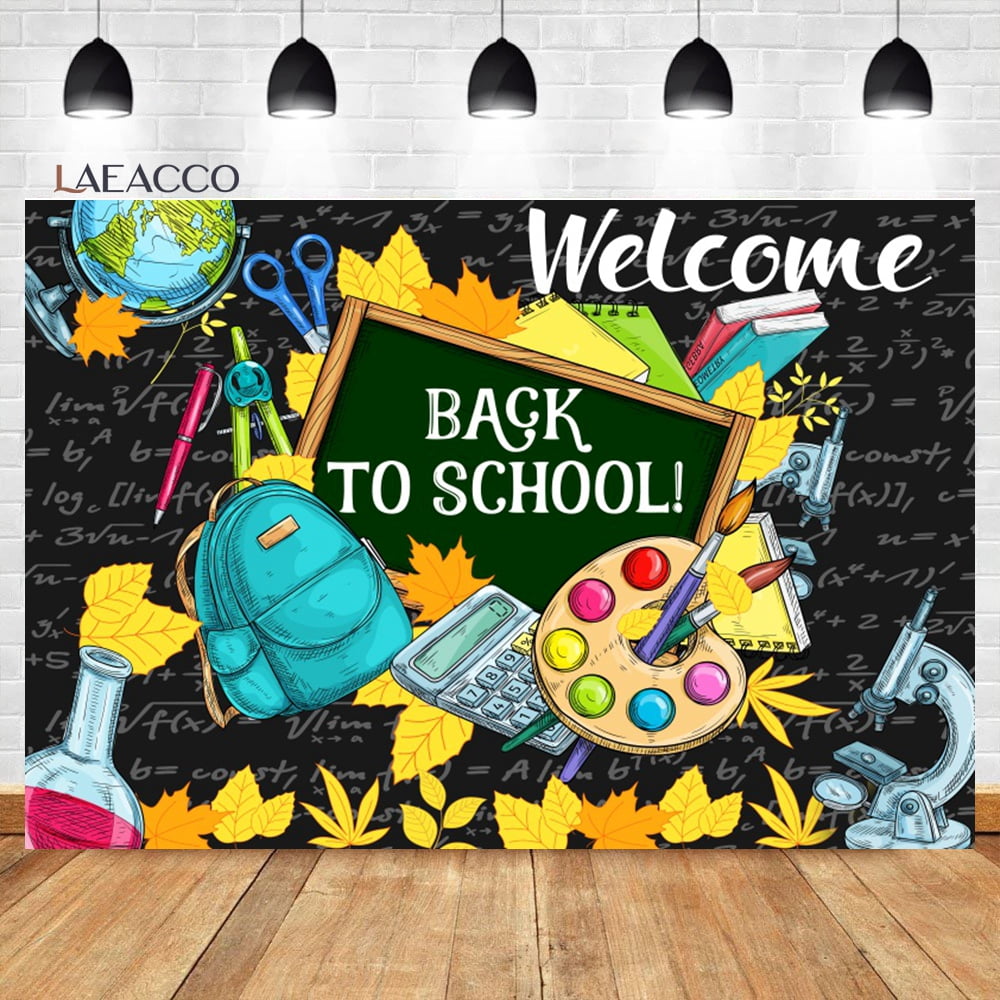 Back to School Backdrop Classroom Blackboard First Day of Kindergarten ...
