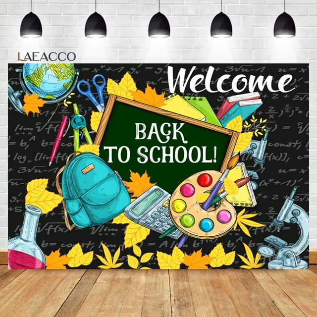 Back to School Backdrop Classroom Blackboard First Day of Kindergarten ...