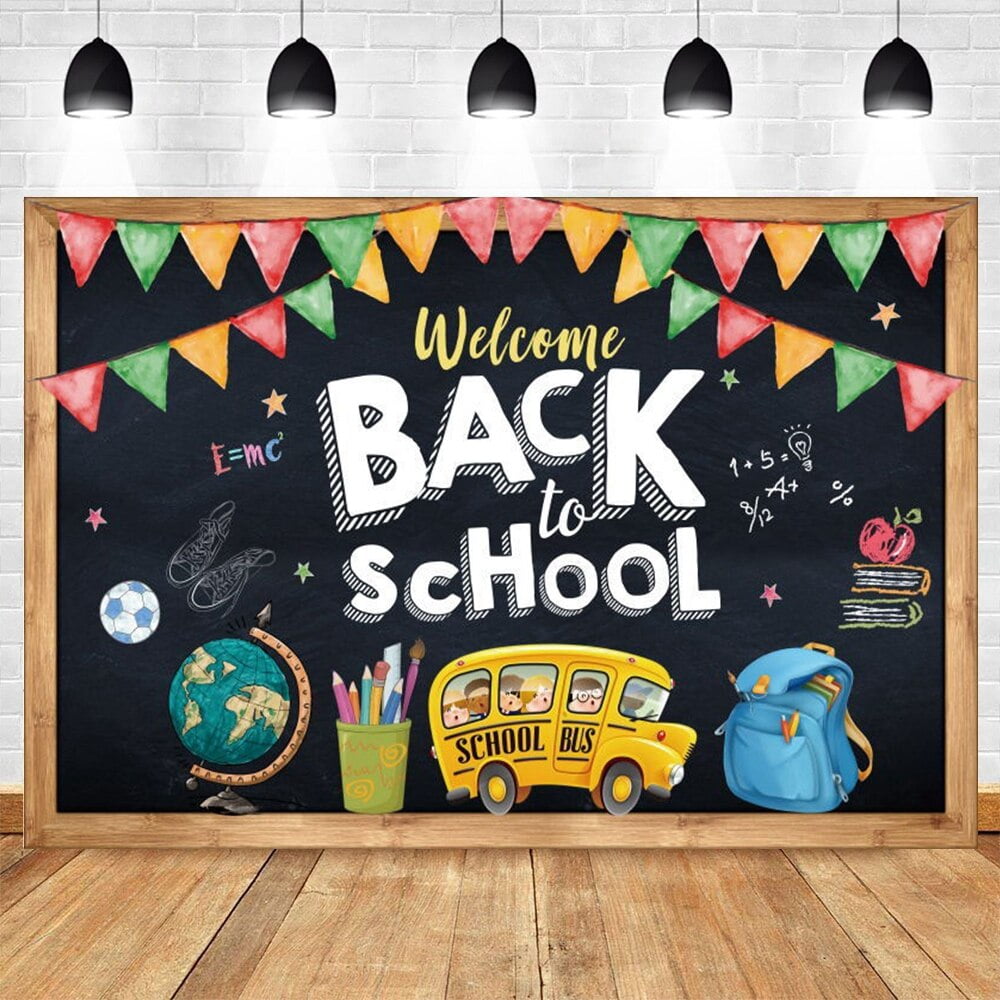 Back to School Backdrop Preschool Baby Child Portrait Blackboard ...