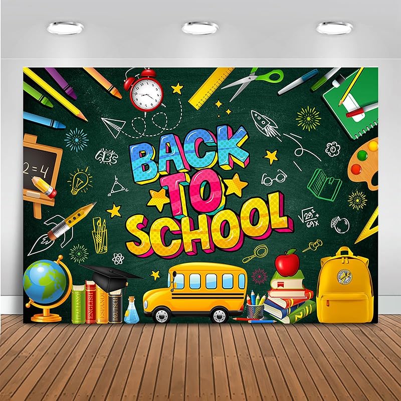 Back to School Backdrop Welcome Back to School Sign Party Decorations ...