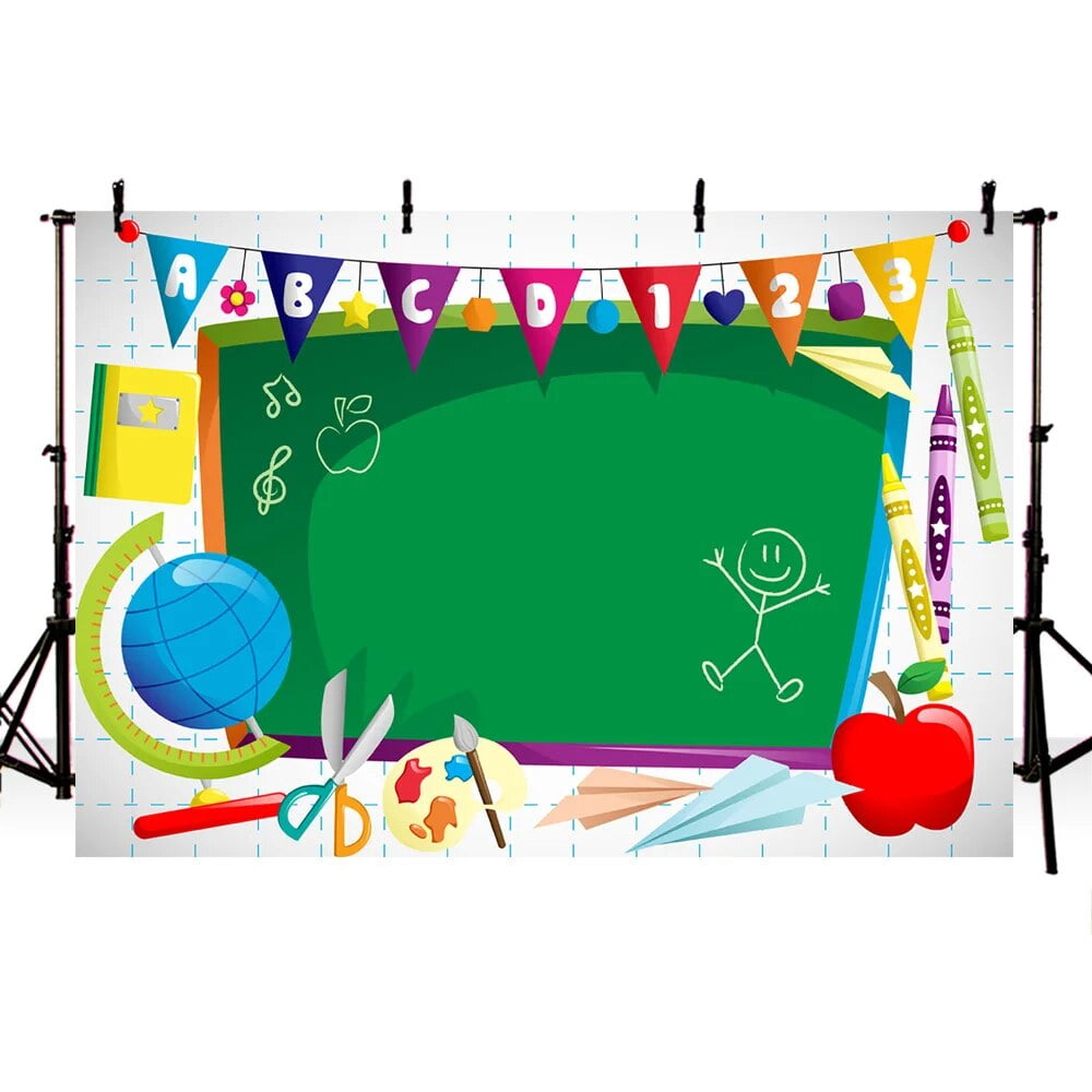 Back to School Backdrop Welcome to Kindergarten Educational Background ...