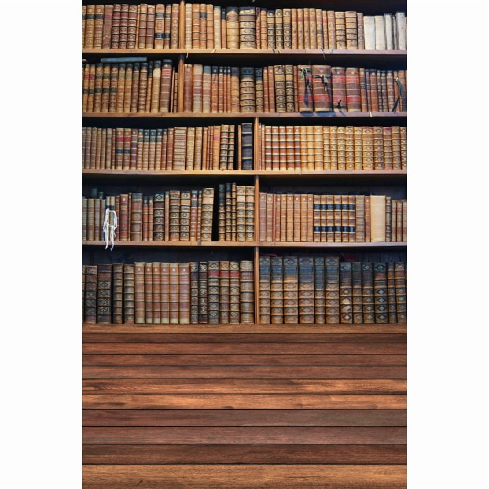 Back to School Backdrop for Photography Vintage Library Bookshelf ...