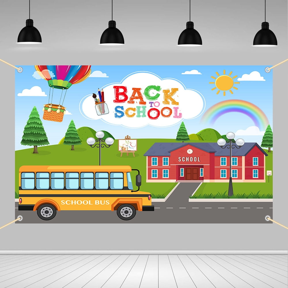 Back to School Banner Backdrop Classroom Photography Background First ...