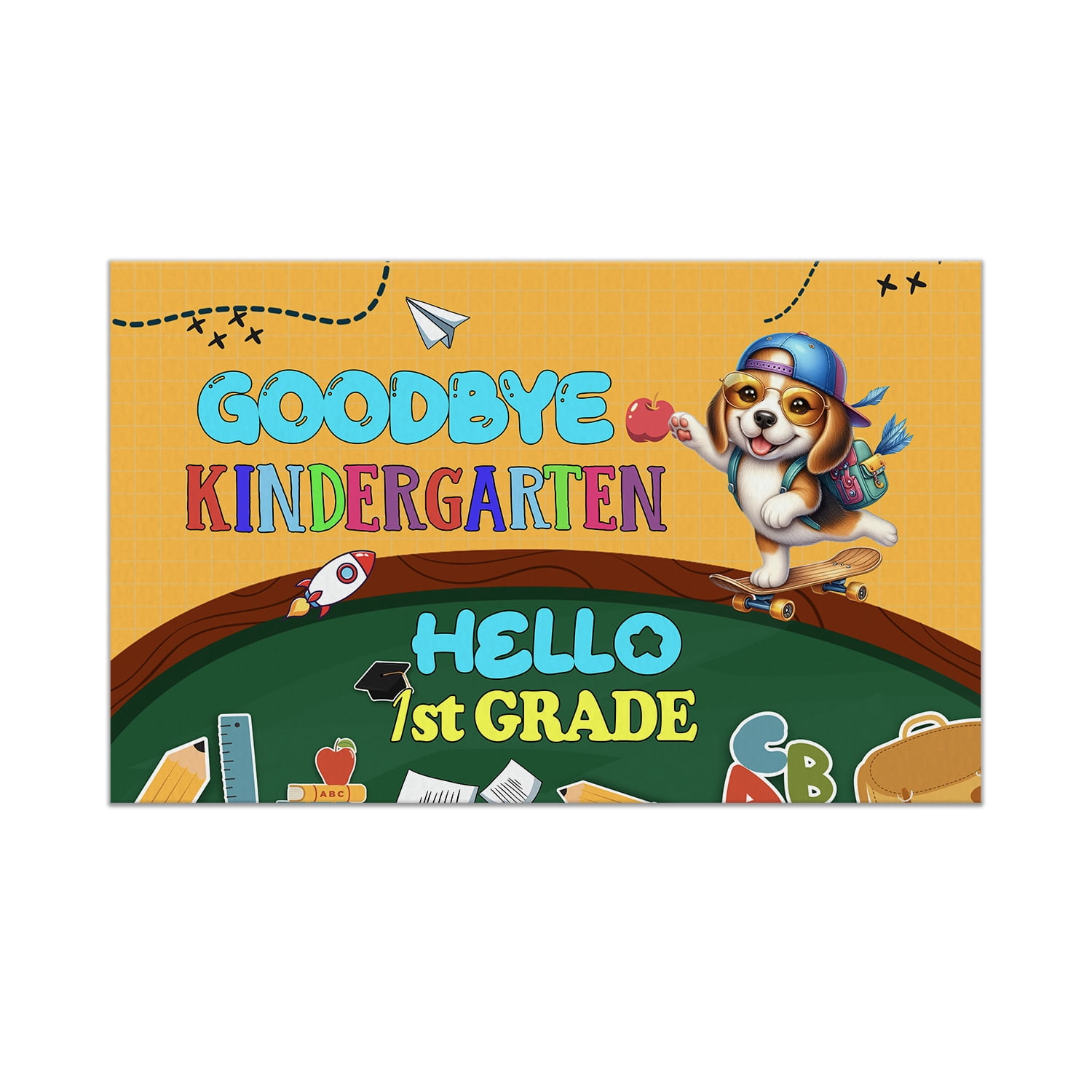 Back to School Beagle Goodbye Kindergarten Hello 1st Grade Doormat ...