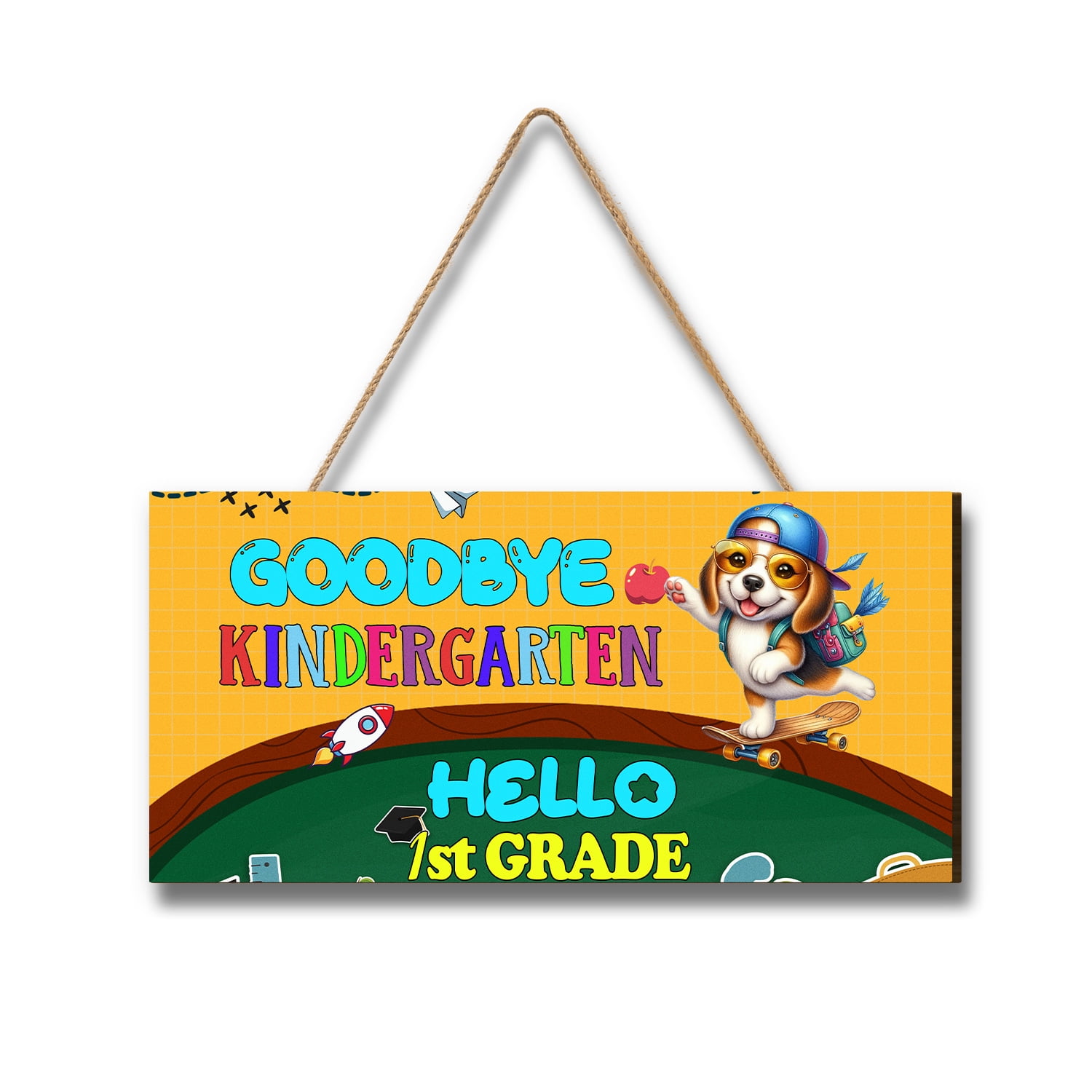 Back to School Beagle Goodbye Kindergarten Hello 1st Grade Landscape ...