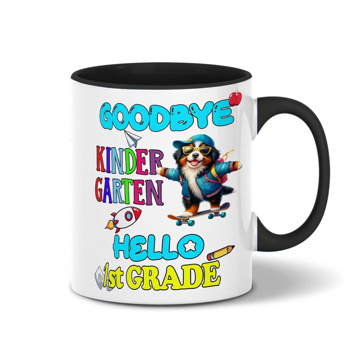 Back to School Bernese Mountain Dog Goodbye Kindergarten Hello 1st ...