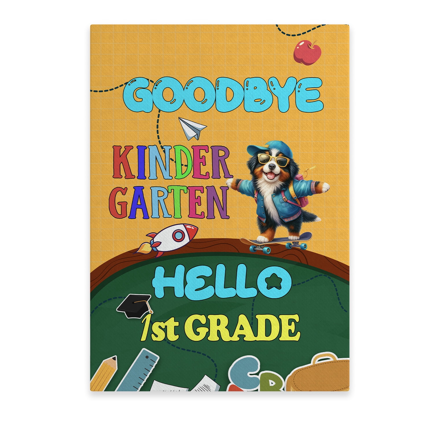 Back to School Bernese Mountain Dog Goodbye Kindergarten Hello 1st ...