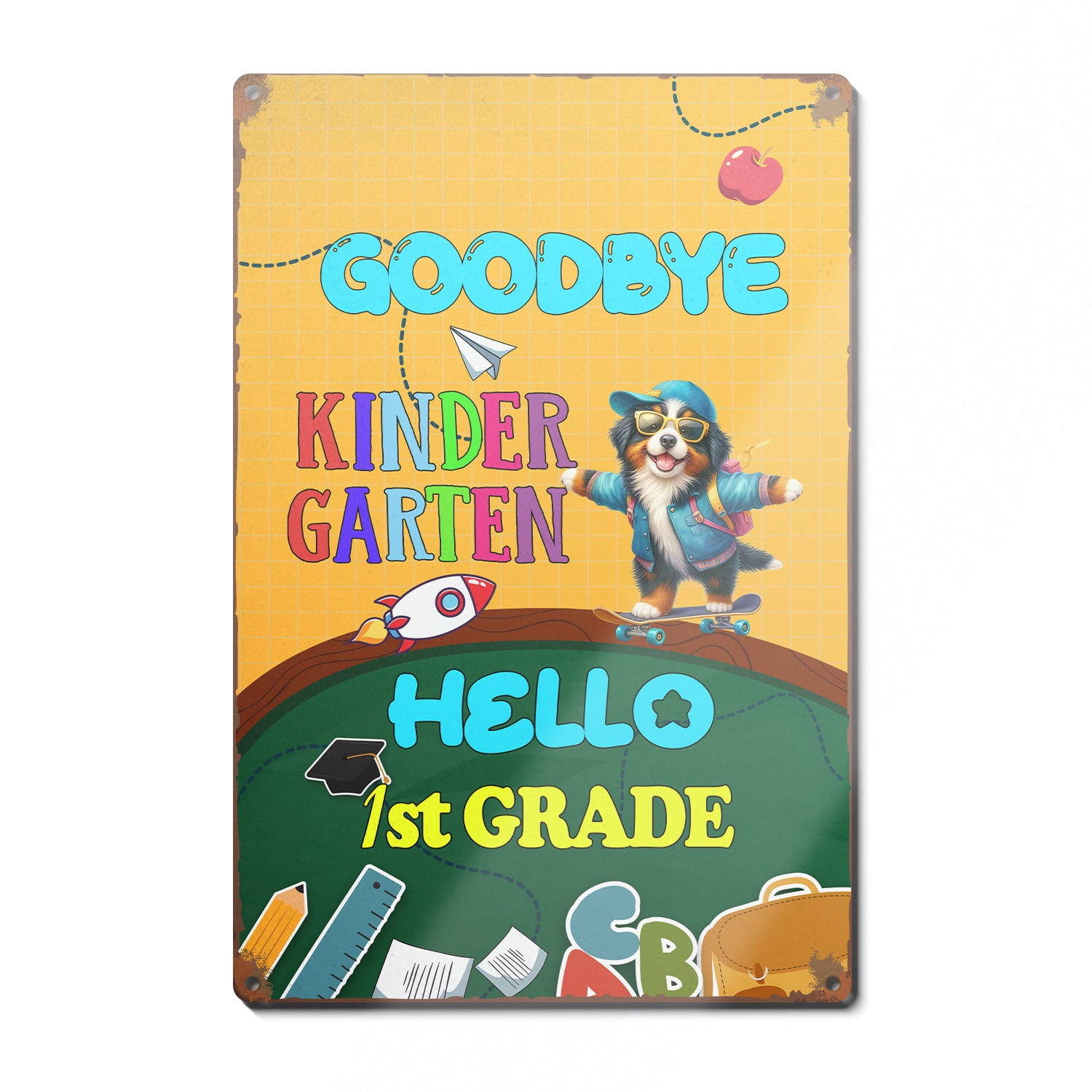 Back to School Bernese Mountain Dog Goodbye Kindergarten Hello 1st ...