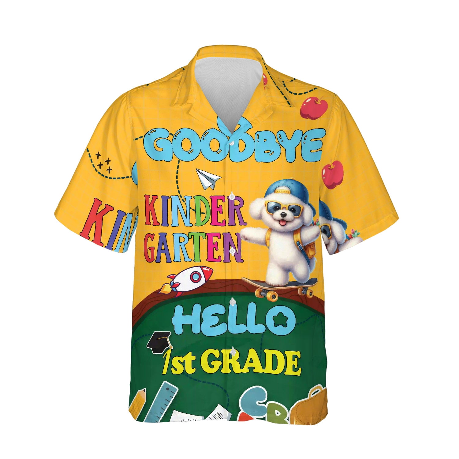 Back to School Bichon Frise Goodbye Kindergarten Hello 1st Grade ...