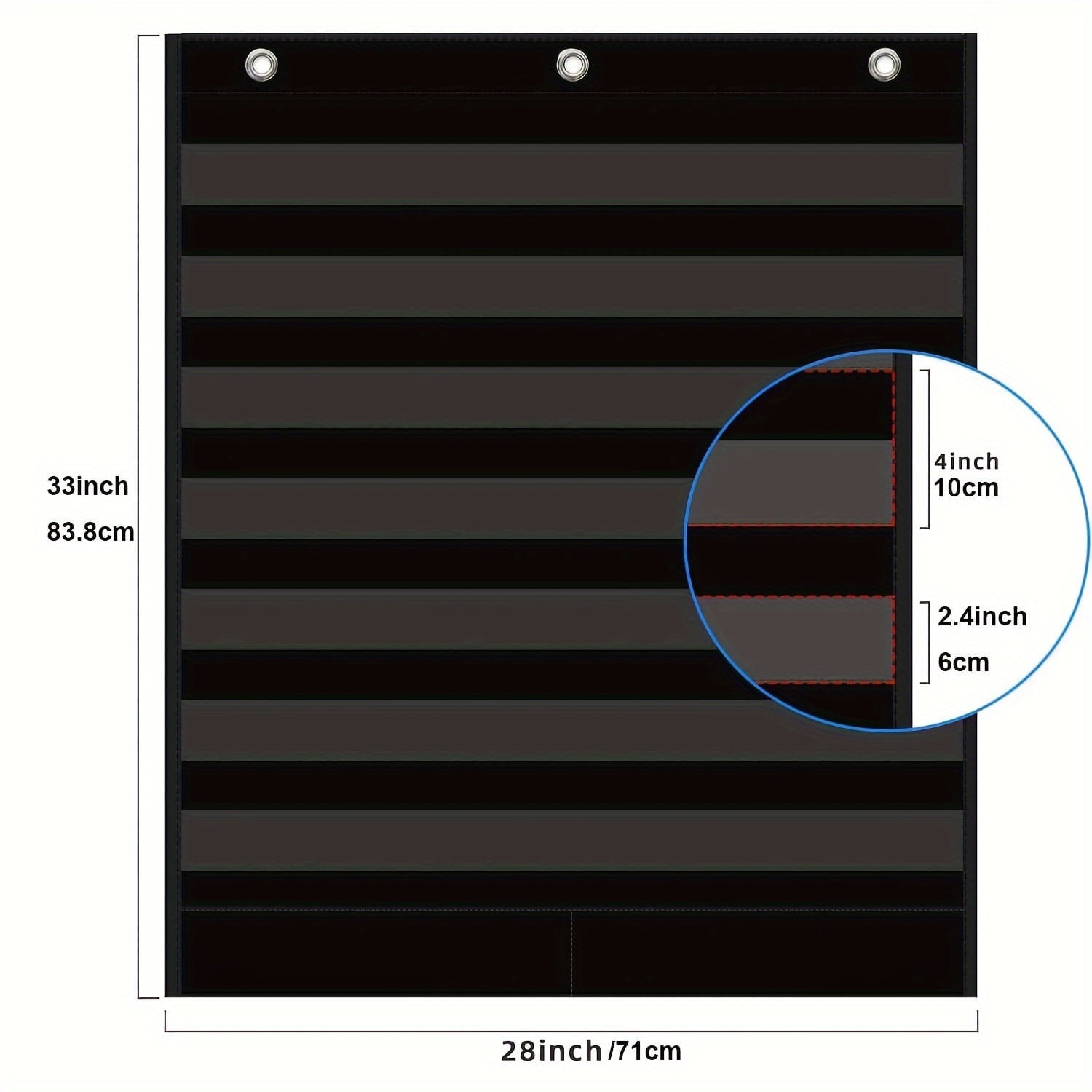 Back to School Black Standard Pocket Chart: 5/7/10 Transparent Pocket ...
