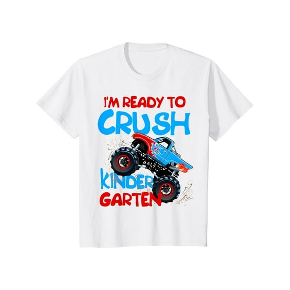 Back to School Boys First Day of Kindergarten Monster Truck T-Shirt TEE ...