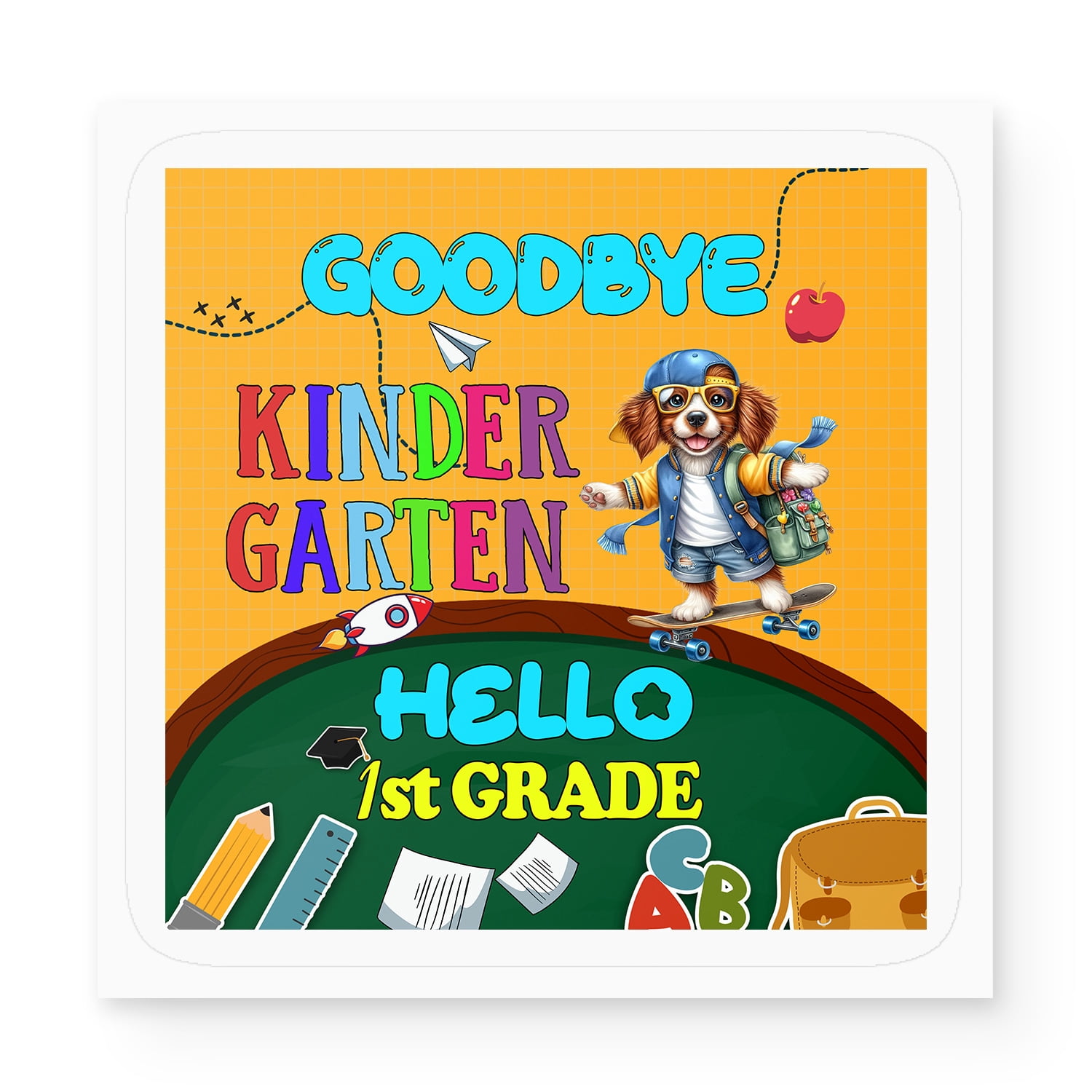 Back to School Brittany Spaniel Goodbye Kindergarten Hello 1st Grade ...
