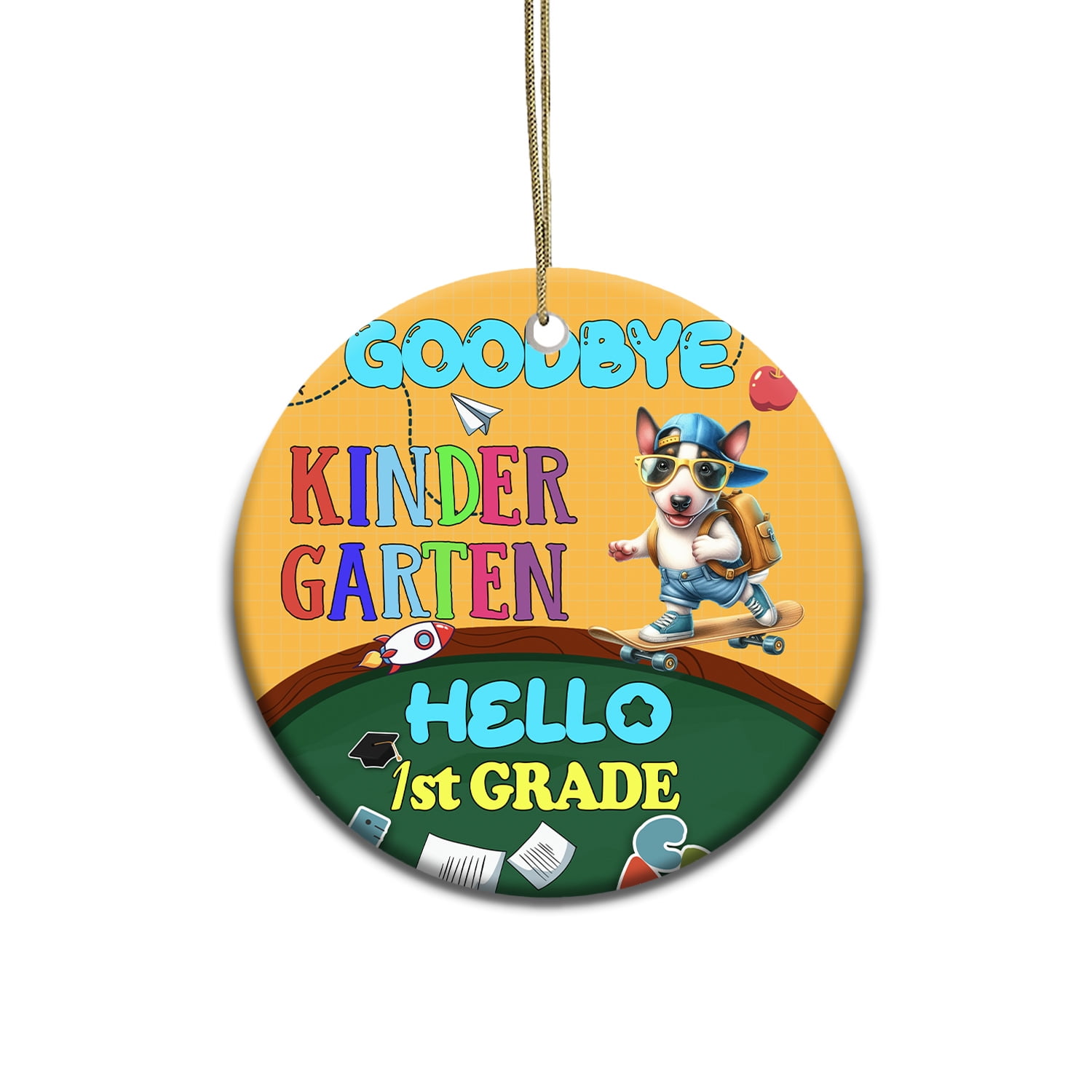 Back to School Bull Terrier Goodbye Kindergarten Hello 1st Grade ...