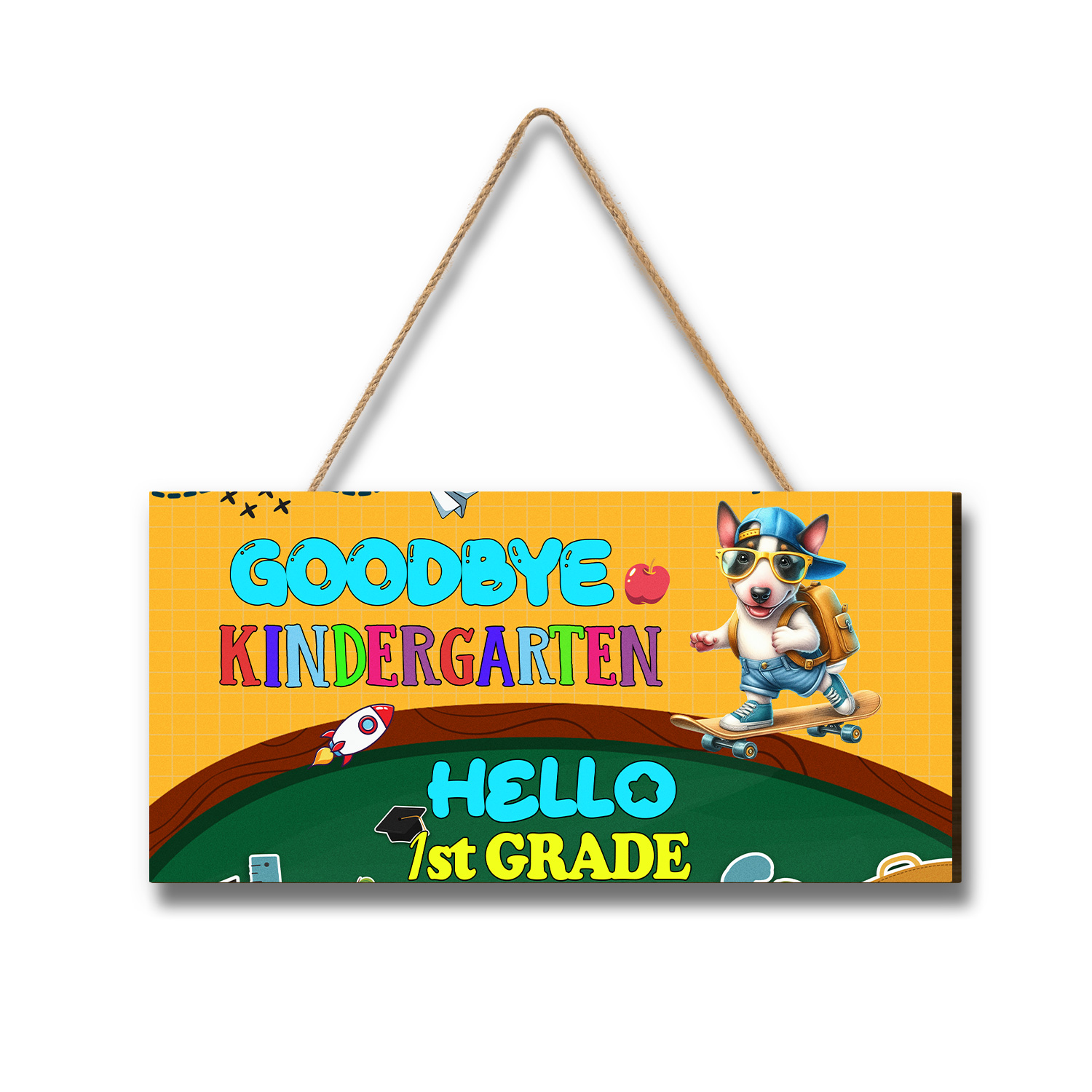 Back to School Bull Terrier Goodbye Kindergarten Hello 1st Grade ...