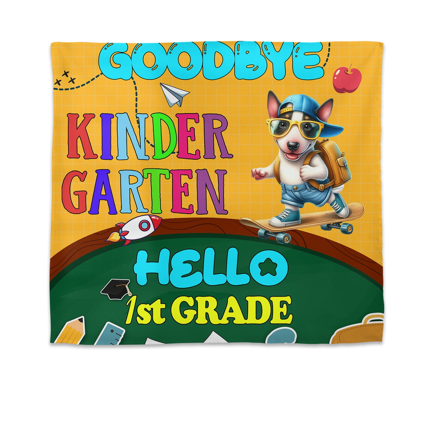 Back to School Bull Terrier Goodbye Kindergarten Hello 1st Grade ...