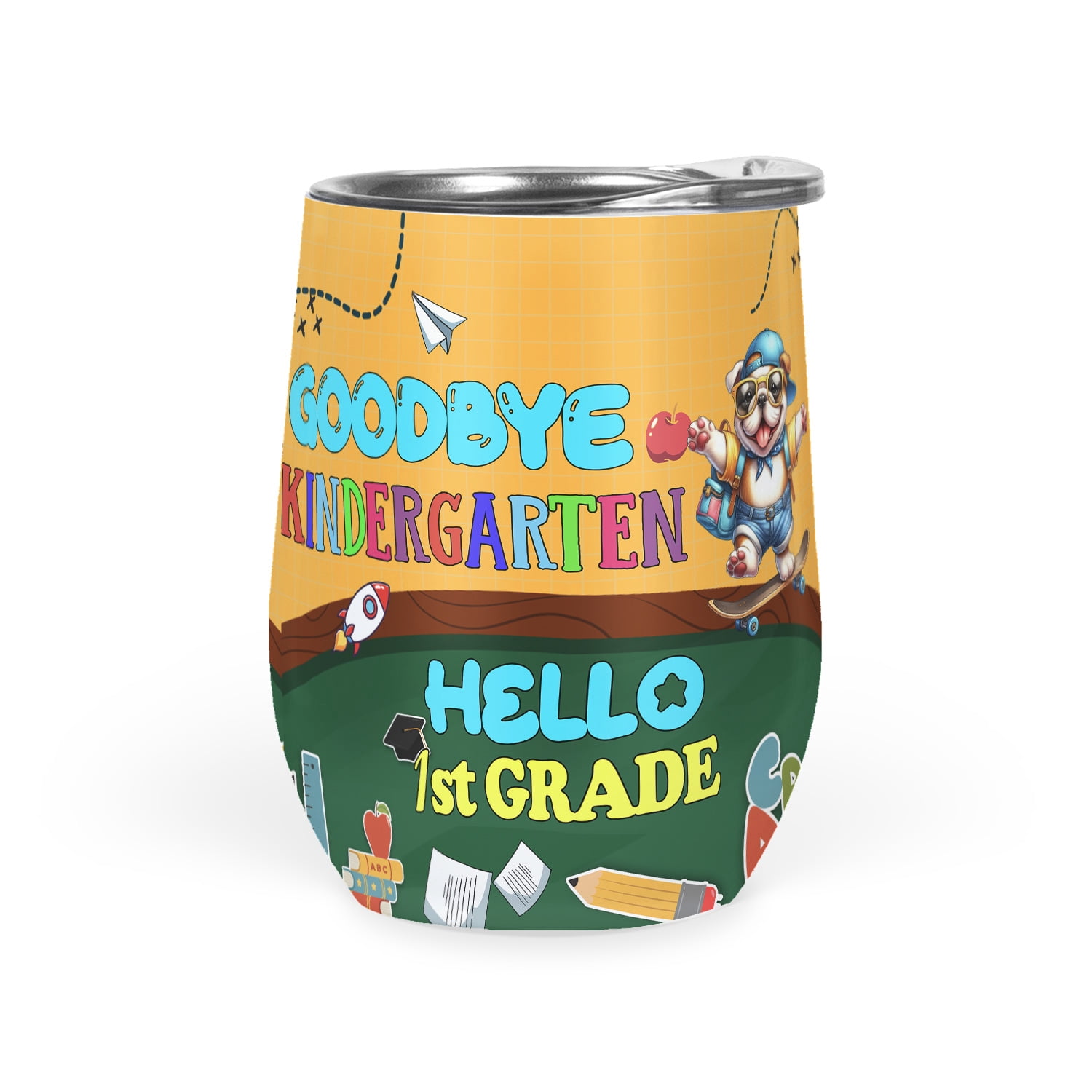 Back to School Bulldog Goodbye Kindergarten Hello 1st Grade 12oz ...