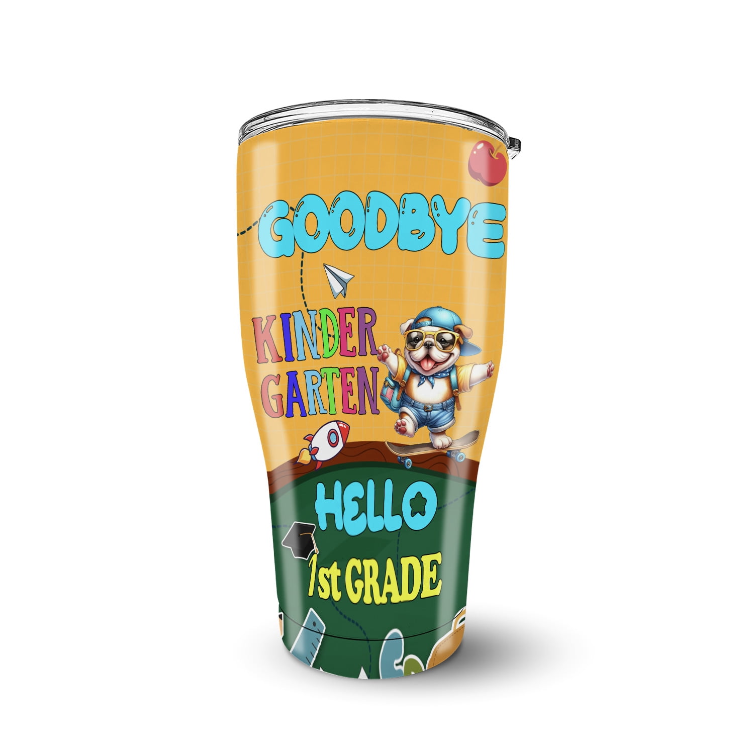 Back to School Bulldog Goodbye Kindergarten Hello 1st Grade 30oz ...