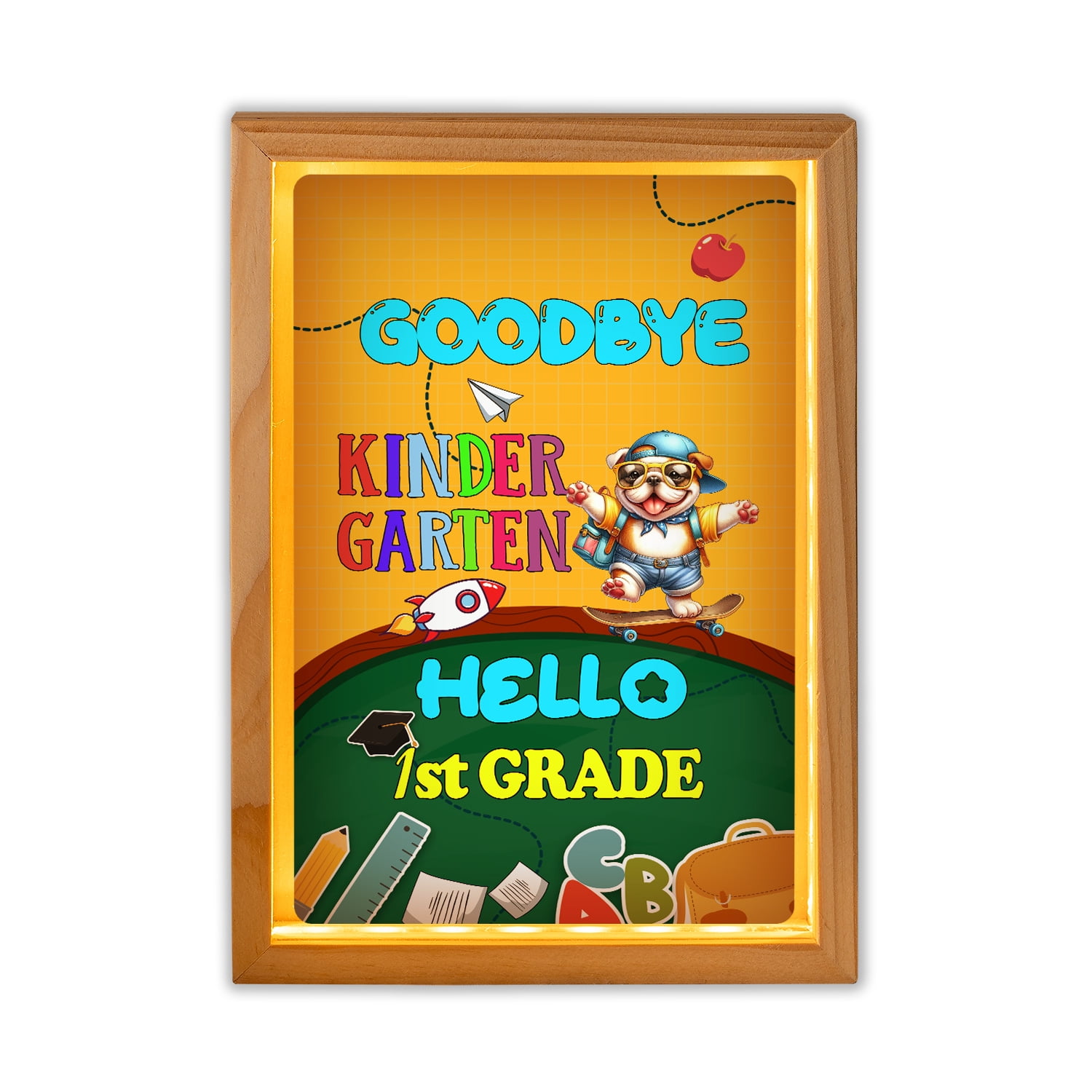 Back to School Bulldog Goodbye Kindergarten Hello 1st Grade Acrylic ...
