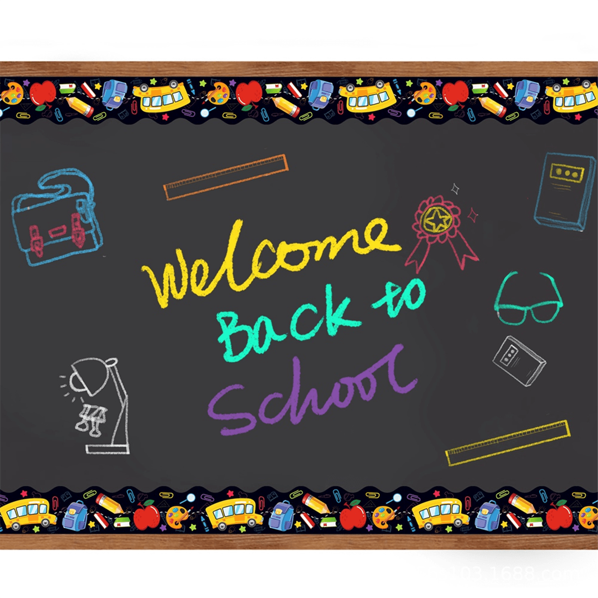 Back to School Bulletin Board Border Self Adhesive Scalloped Trim ...