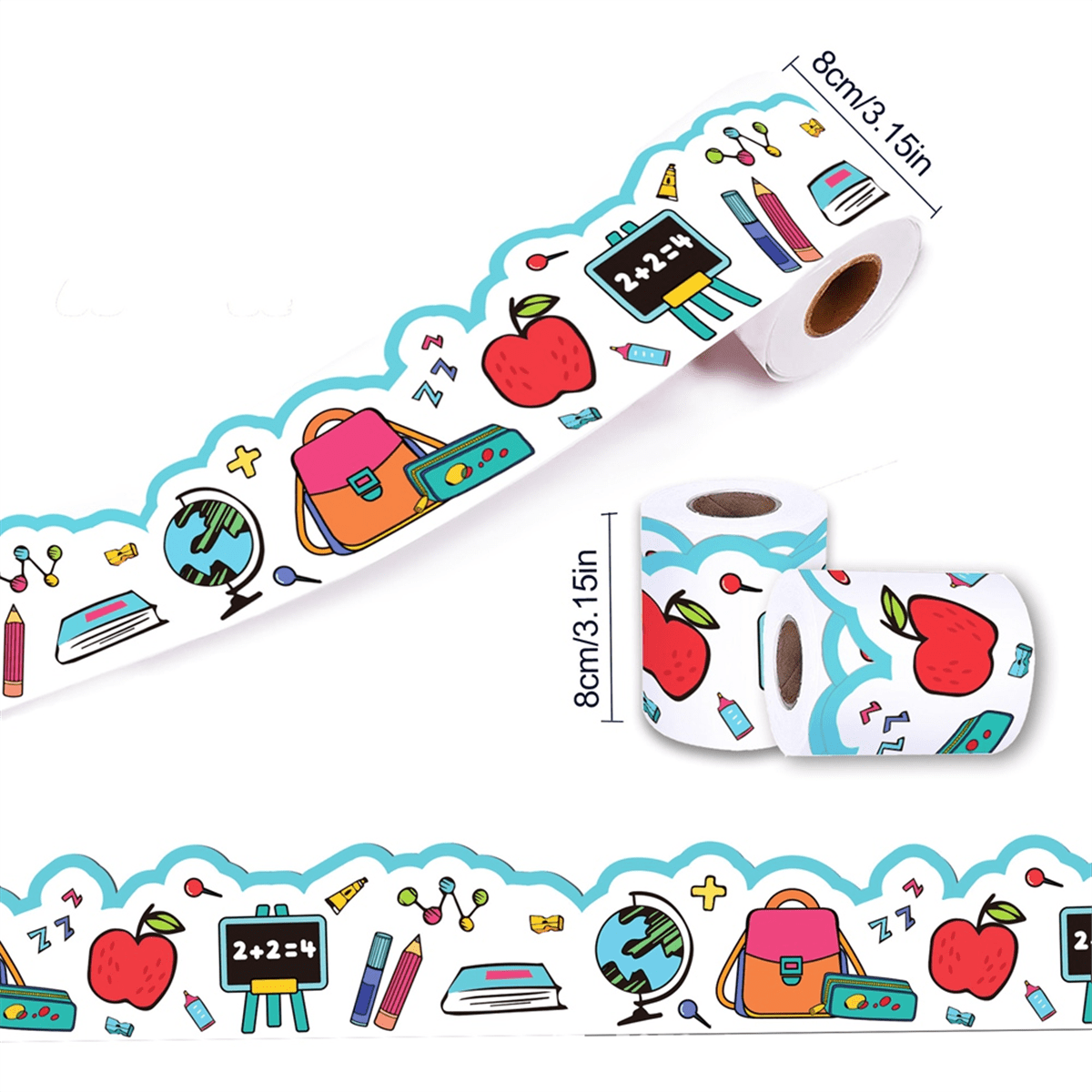 Back to School Bulletin Board Border Self Adhesive Scalloped Trim ...