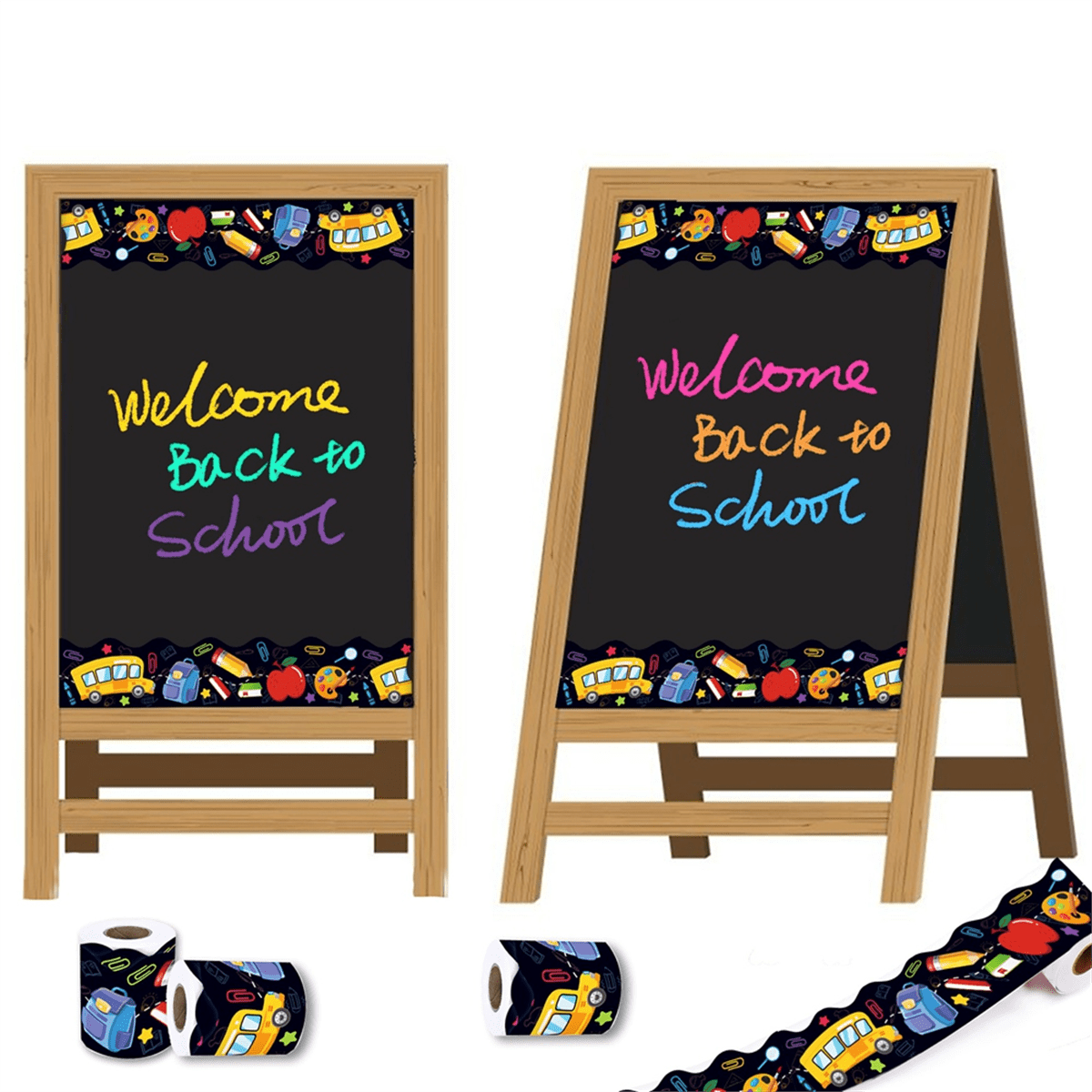 Back to School Bulletin Board Border Self Adhesive Scalloped Trim ...