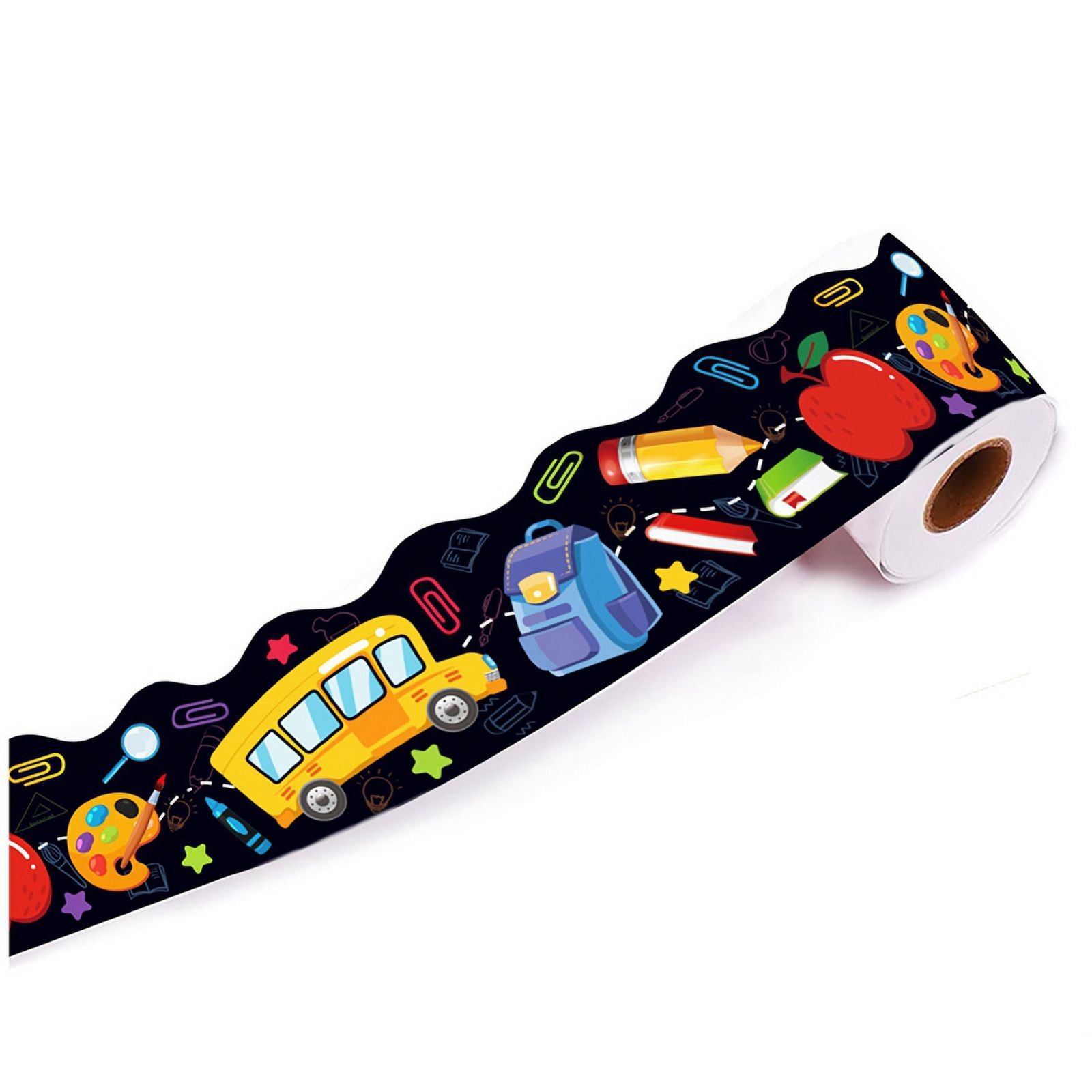 Back to School Bulletin Board Border Self Adhesive Scalloped Trim ...