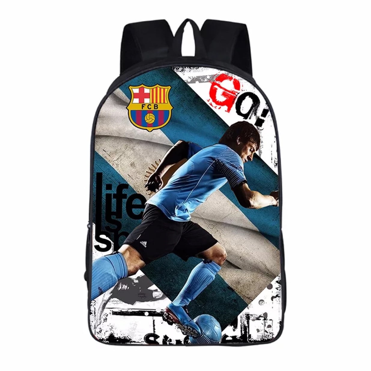 Back to School Canvas Book Bag Football Star Backpack,Lionel Me_ssi ...